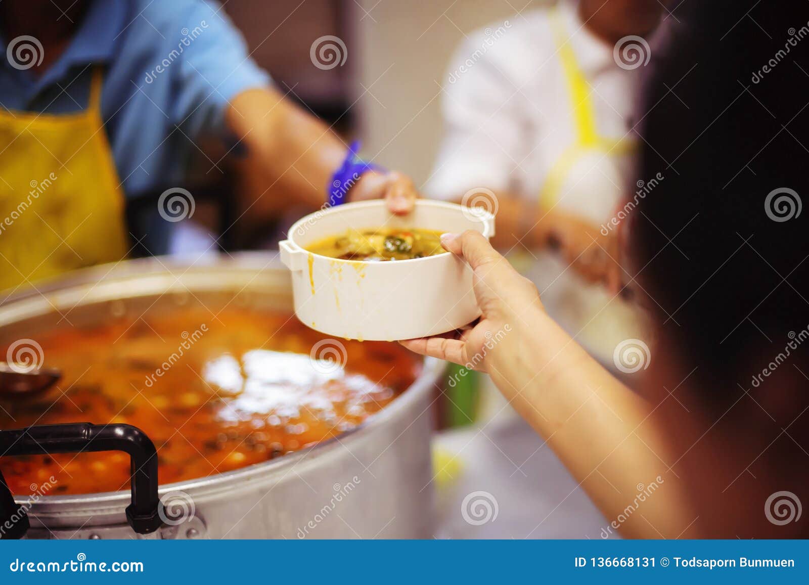 Serving the Homeless Hungry and Poor Stock Image - Image of feeding ...