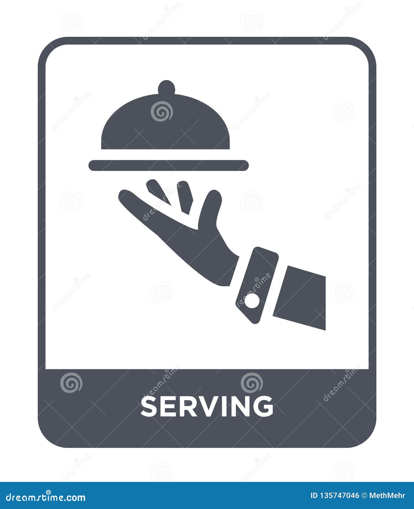 Serving Icon in Trendy Design Style. Serving Icon Isolated on White ...