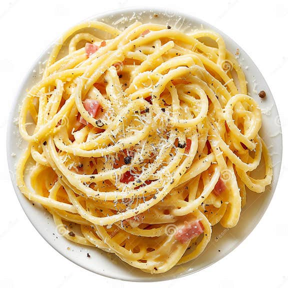 A Serving of Italian Spaghetti Carbonara, Creamy Pasta with Pancetta ... A Serving of Italian Spaghetti Carbonara, Creamy Pasta with Pancetta ...