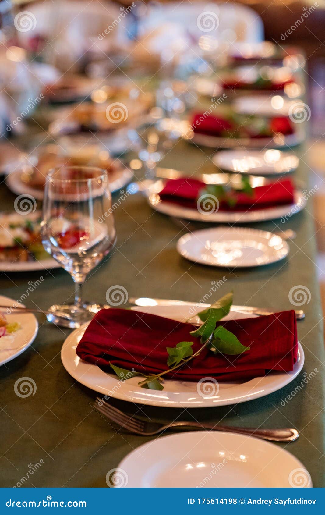 Serving a Large Festive Table. Stock Photo - Image of dining, lunch ...