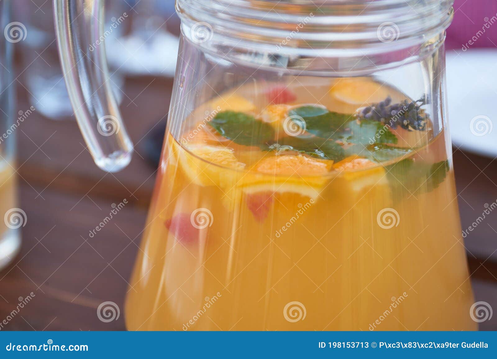 Serving lemonade in summer stock image. Image of refreshment - 198153713