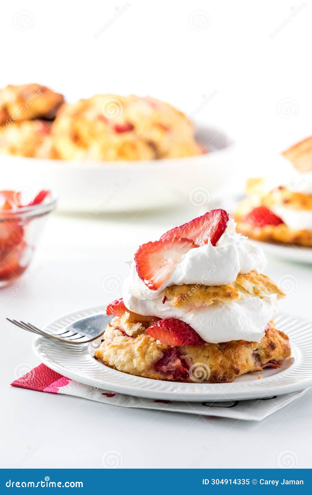 A Serving of Light and Fresh Strawberry Shortcake, Ready for Eating ...