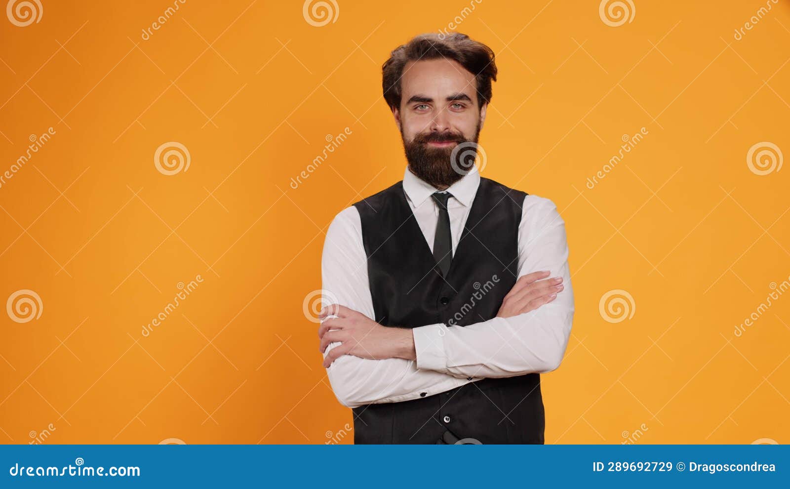 Elegant Waiter Poses with Reliability Stock Video - Video of staff ...