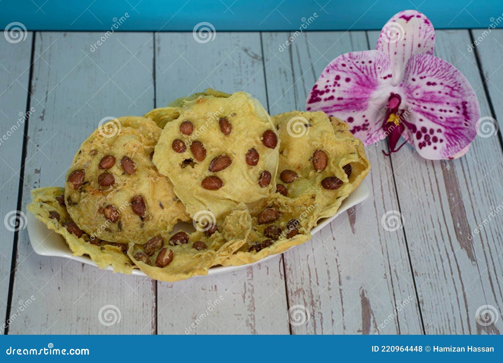 A serving of rempeyek stock photo. Image of dish, fresh - 220964448
