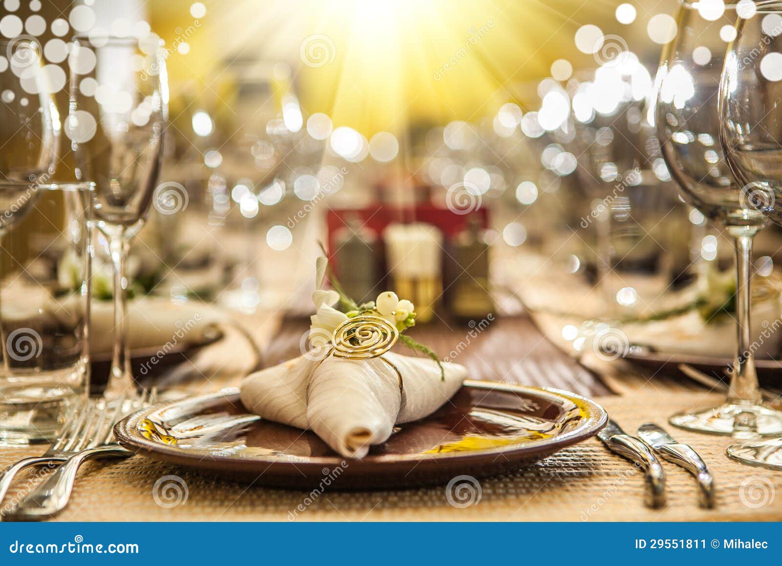 Serving of Restaurant Table Close Up Stock Image - Image of place ...