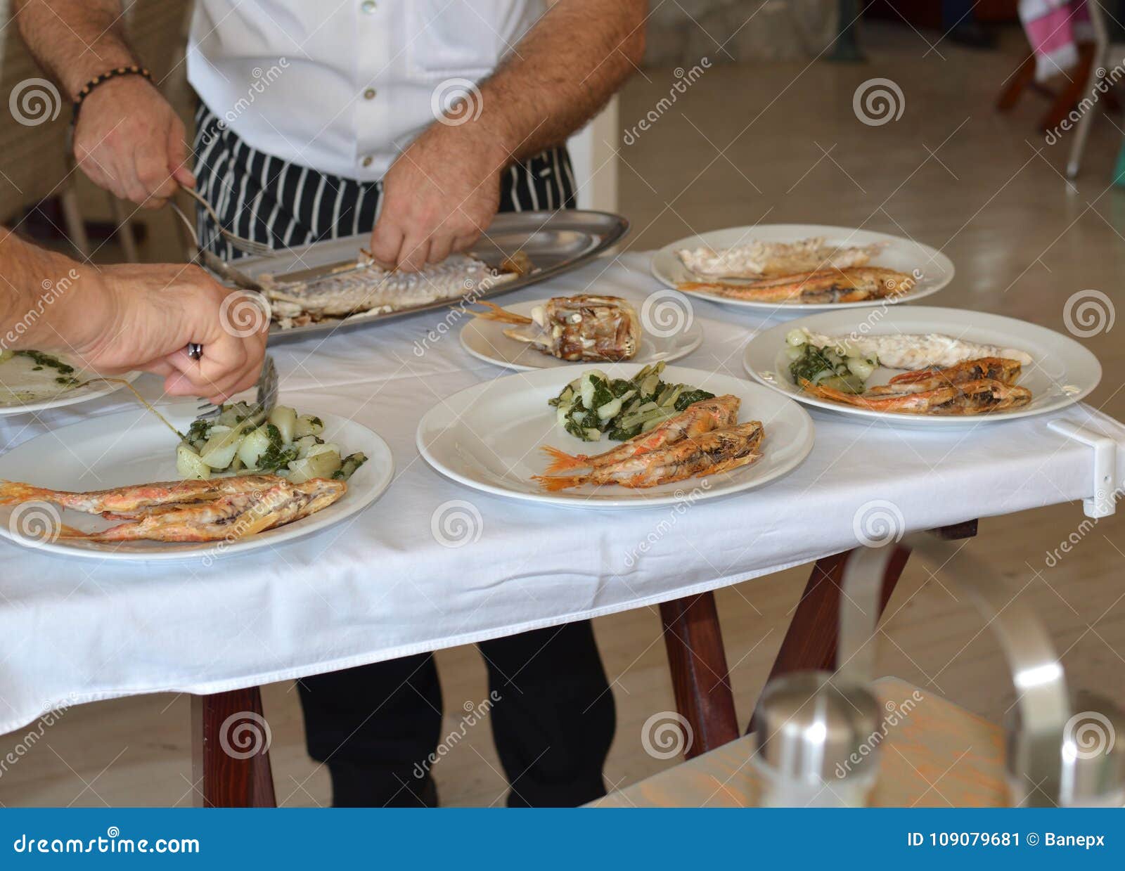 Serving sea fish stock image. Image of fish, occupation - 109079681