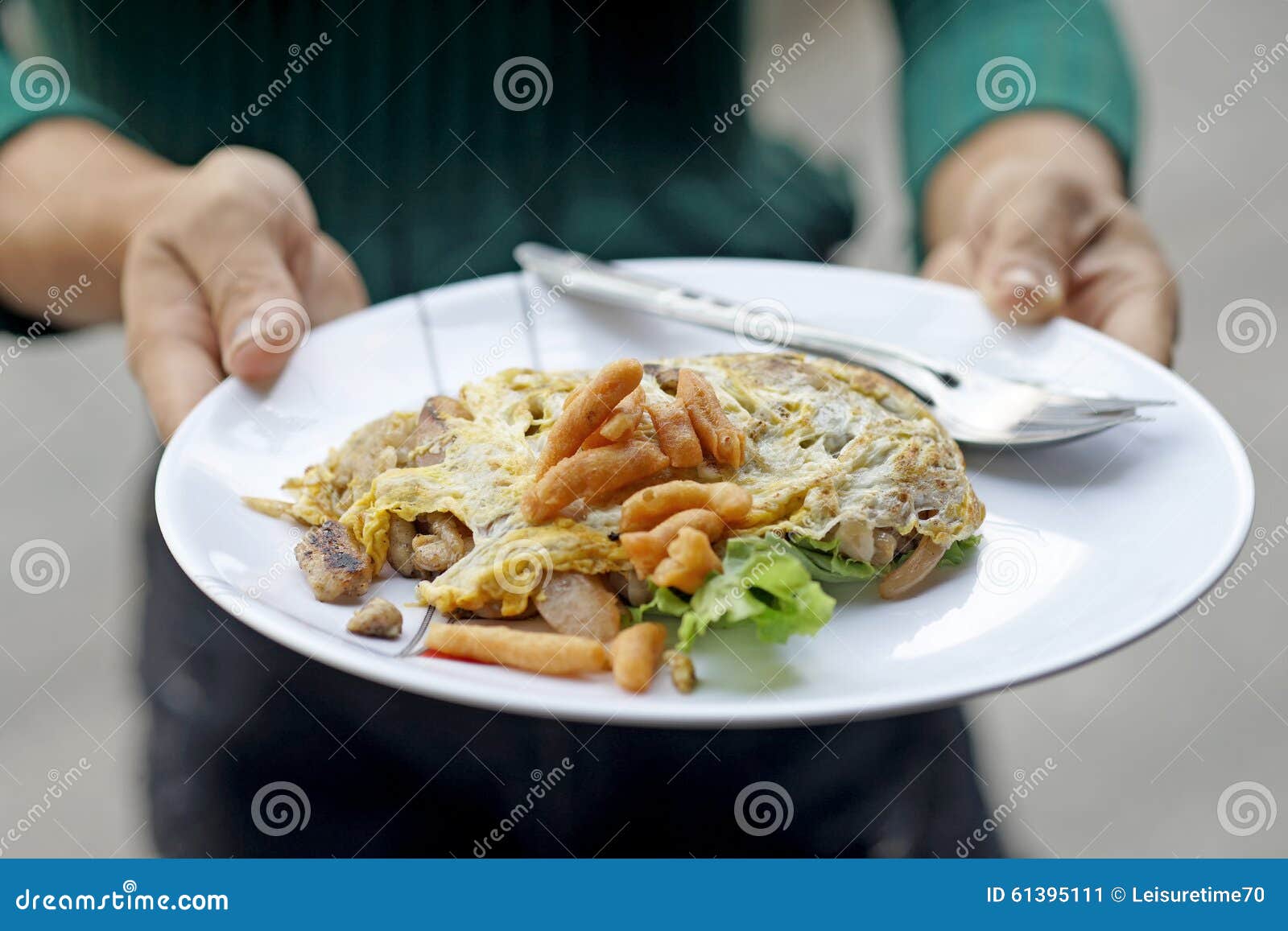 Serving Staff Serve Roasted Chicken Noodle or Fried Noodle Chick Stock ...