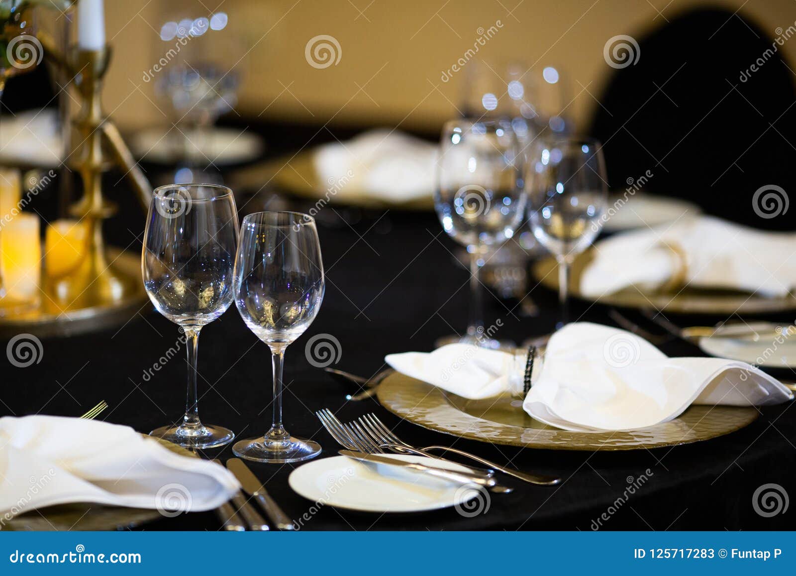 Serving on the Table. Crystal Glasses Stock Image - Image of food ...