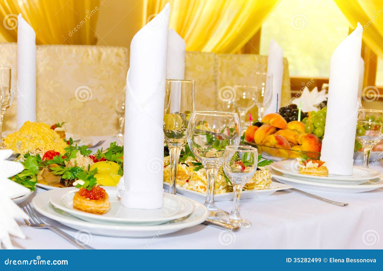 Serving of Table for a Lunch in a Restaurant Stock Image - Image of ...
