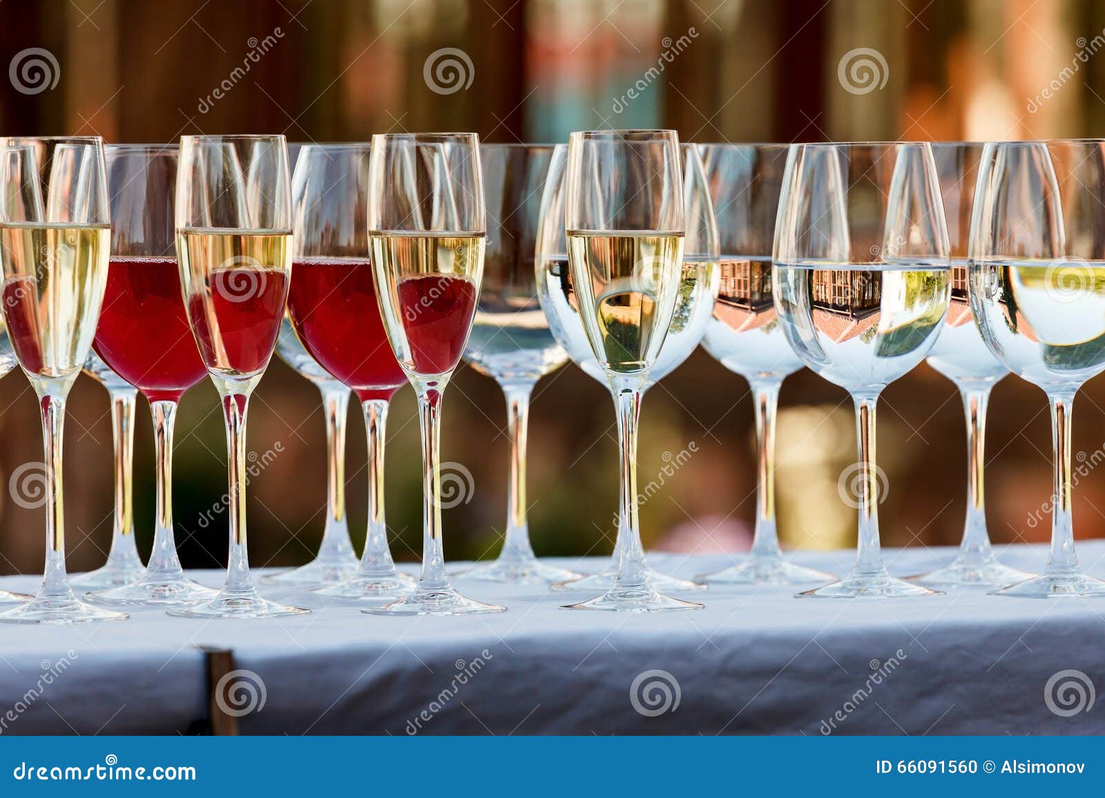 Serving Table Prepared for Event Party or Wedding. Stock Photo - Image ...