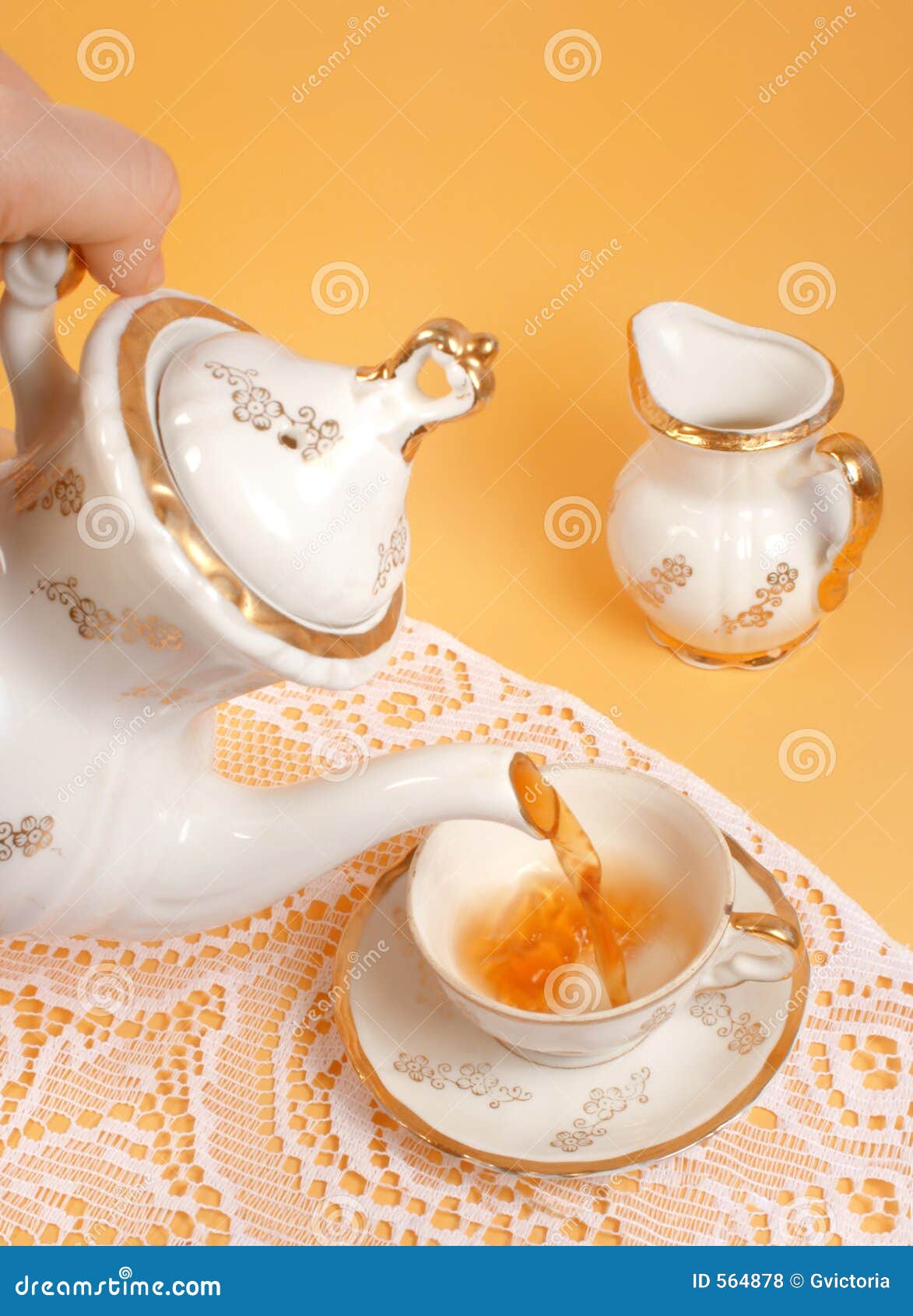 Serving tea stock photo. Image of orange, beverage, pretty - 564878