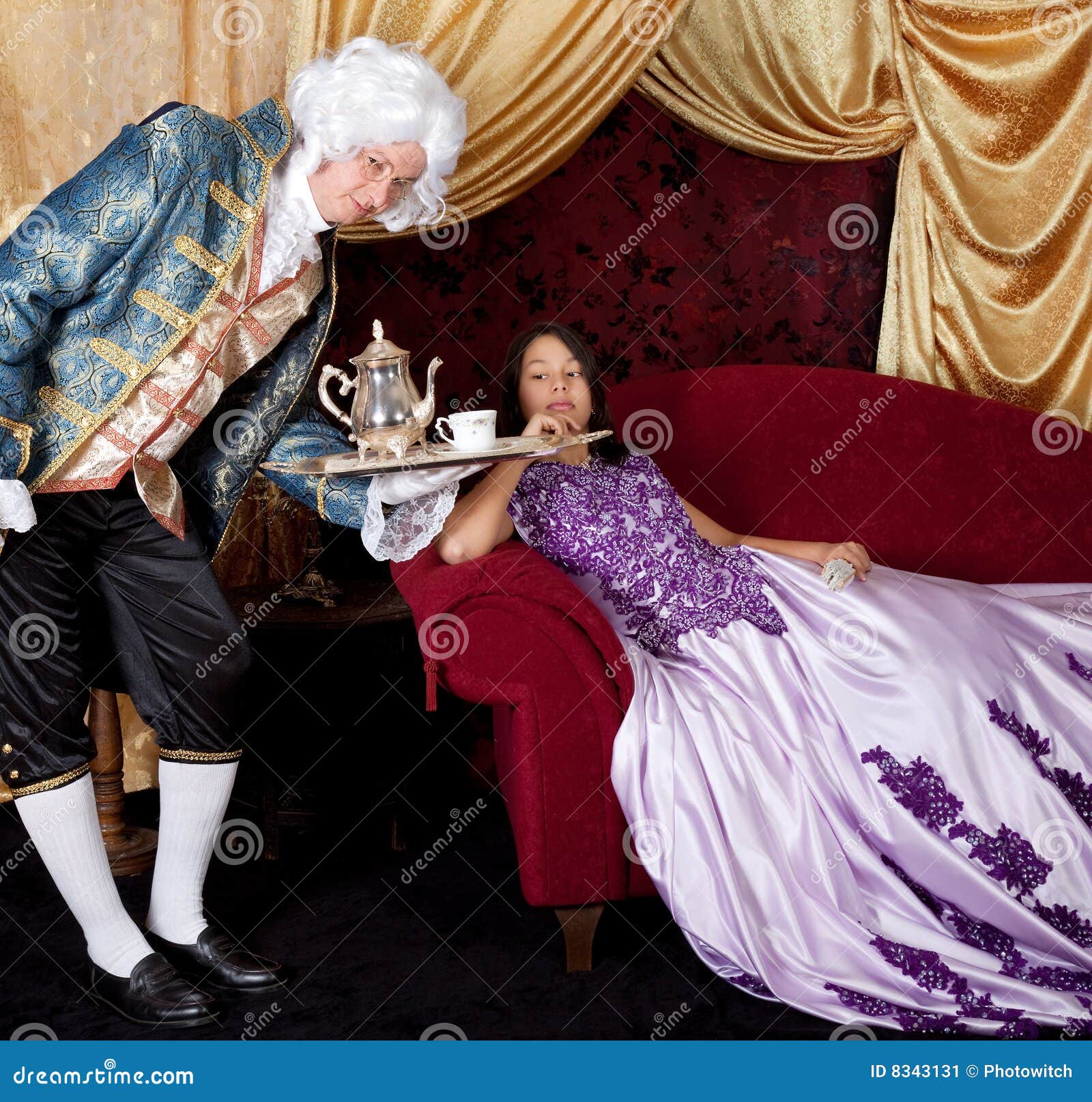 Serving tea stock image. Image of glove, people, uniform - 8343131