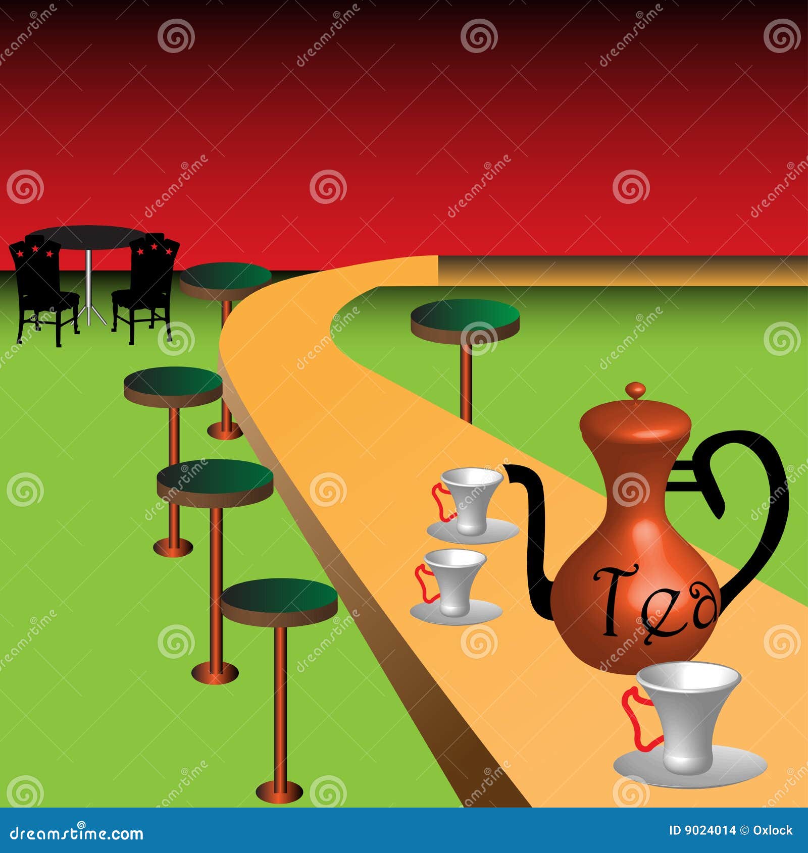 Serving tea stock vector. Illustration of boiled, breakfast - 9024014