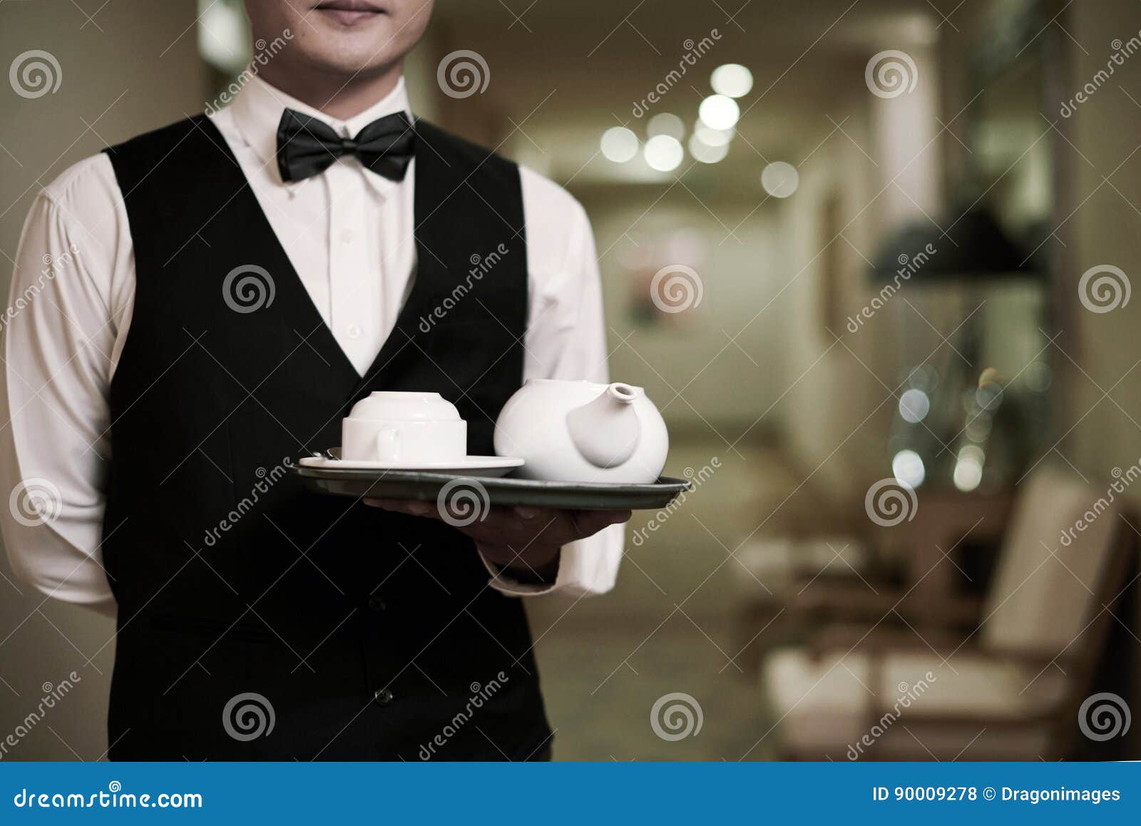 Serving tea stock photo. Image of ceramic, occupation - 90009278