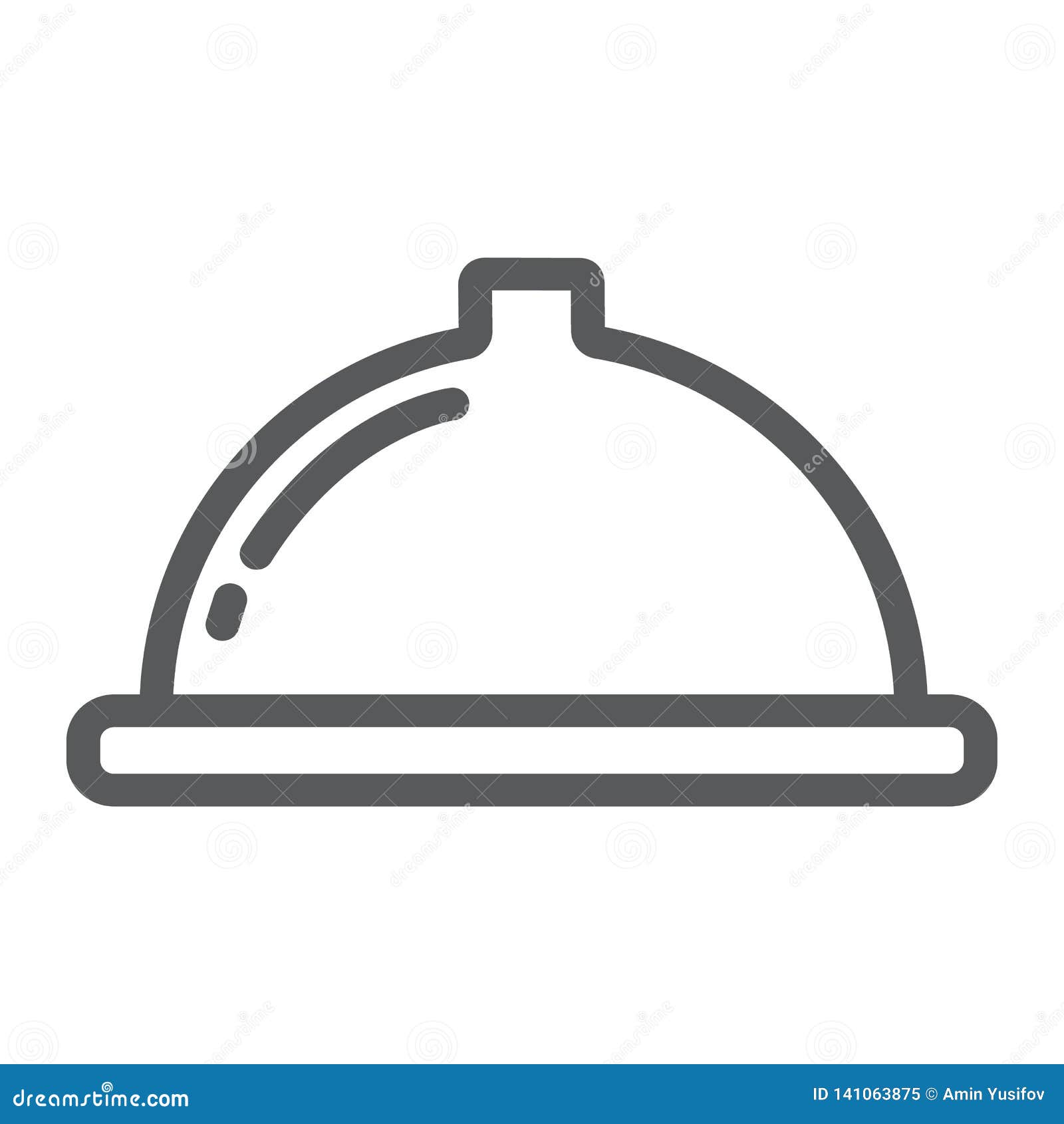 Serving Tray Line Icon, Food and Restaurant, Dish Sign, Vector Graphics ...