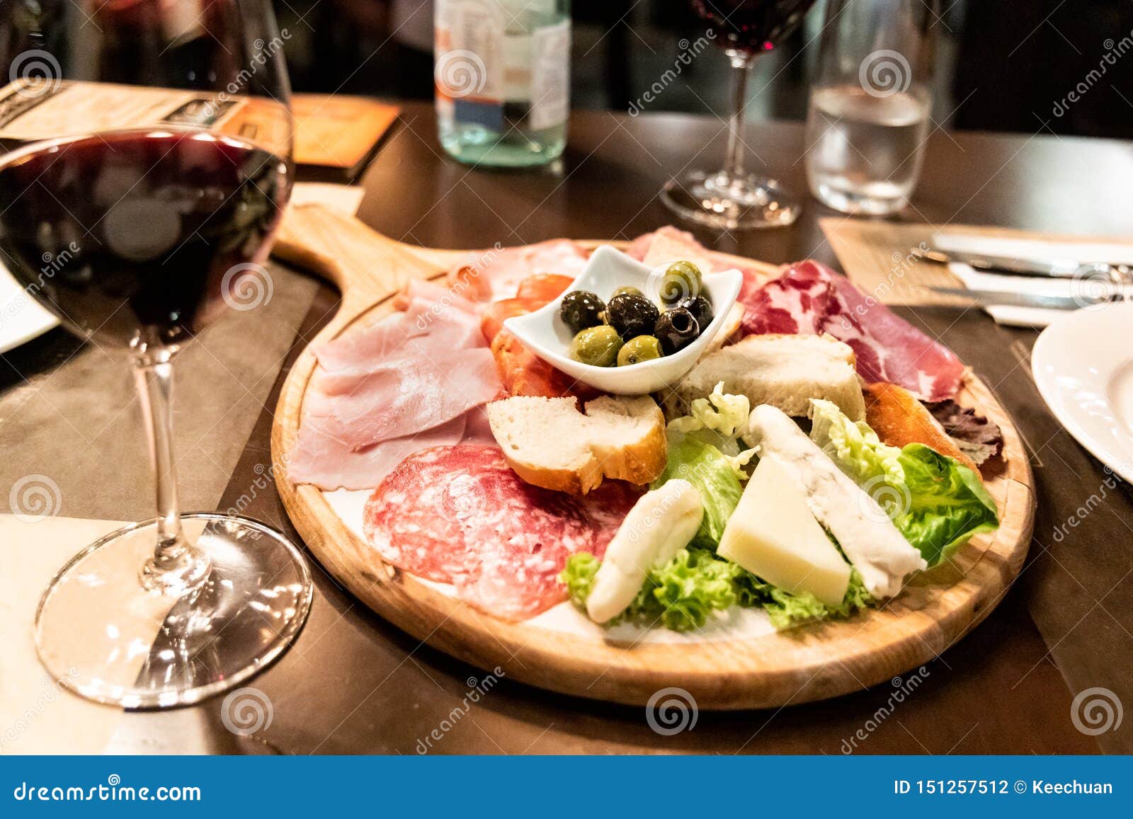 Serving of Various Types of Iberico Cold Meats, Cheese, Olive Stock ...