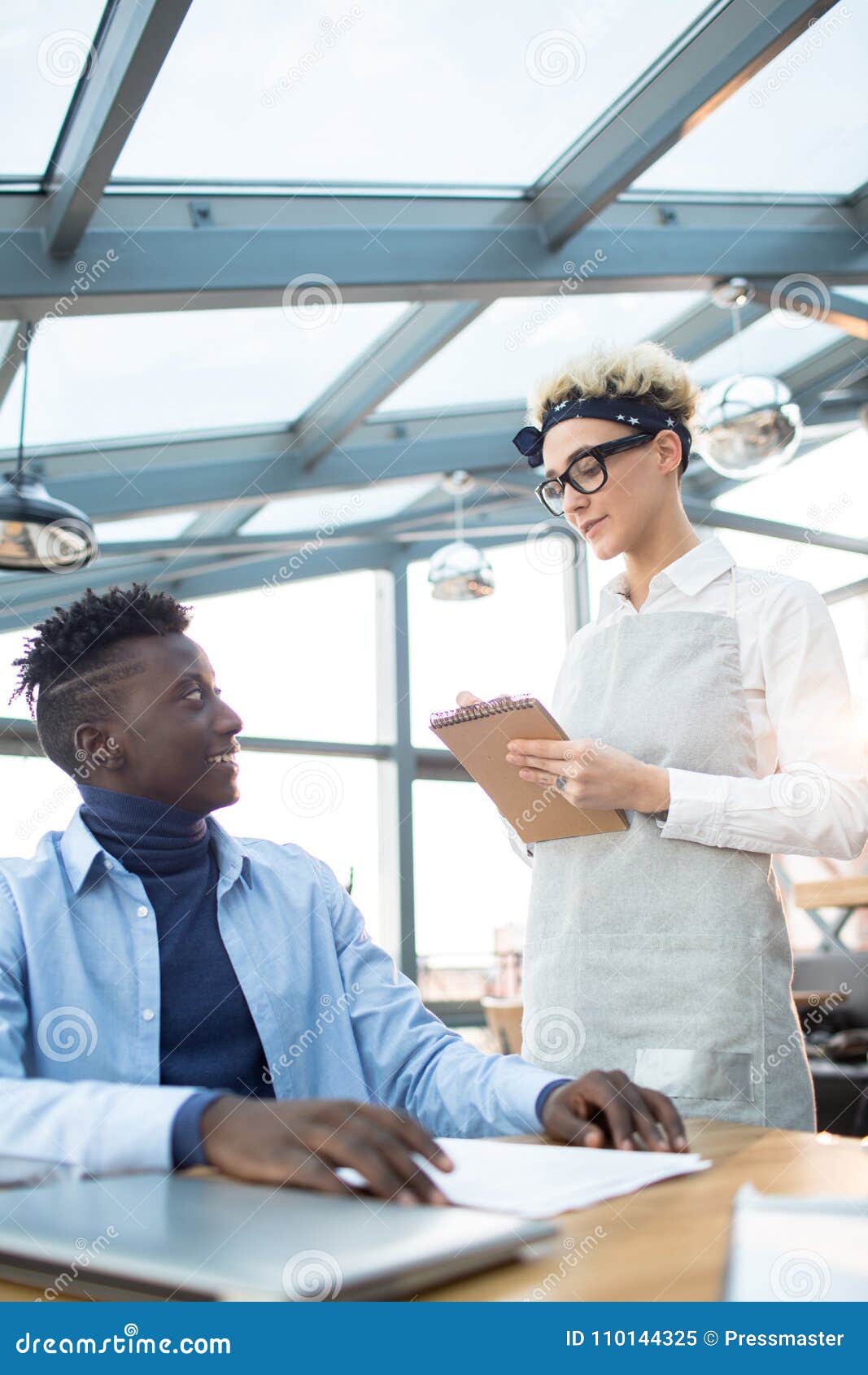 Serving visitor stock image. Image of uniform, bistro - 110144325