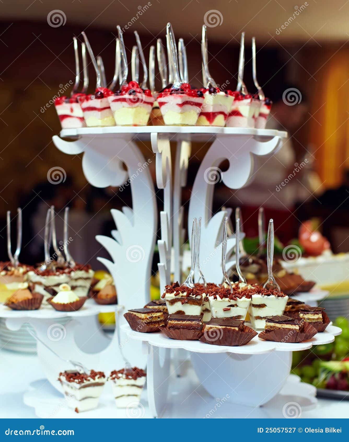 Servings of Sweet Tasty Dessert on Buffet Stock Image - Image of candy ...