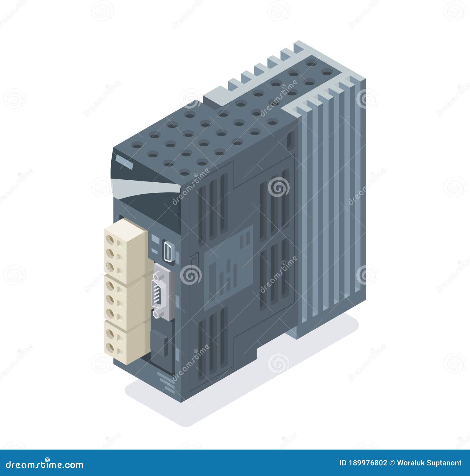 Servo Amplifier Plc System Isometric Vector Stock Vector - Illustration ...