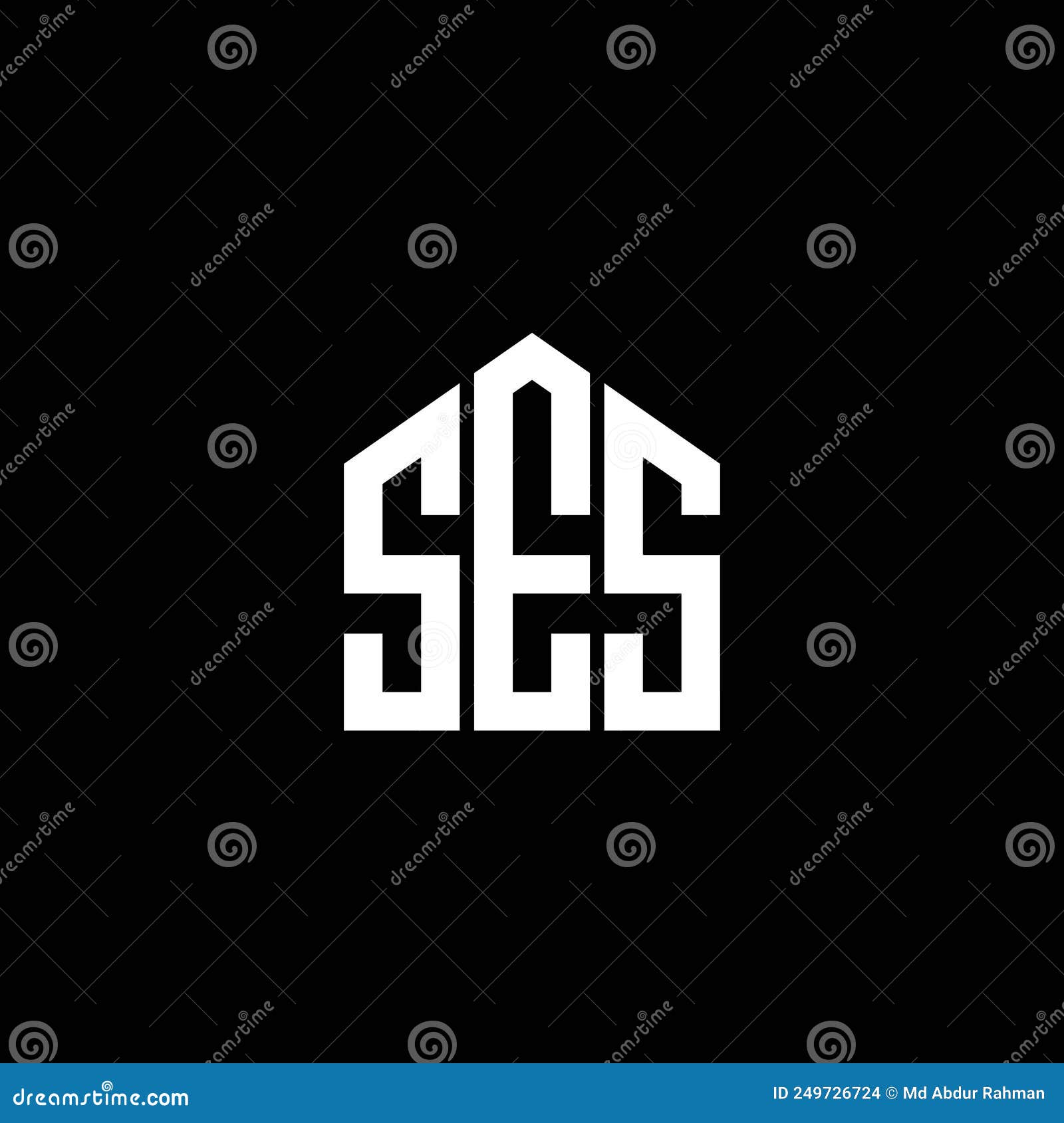 SES Letter Logo Design On BLACK Background. SES Creative Initials ...