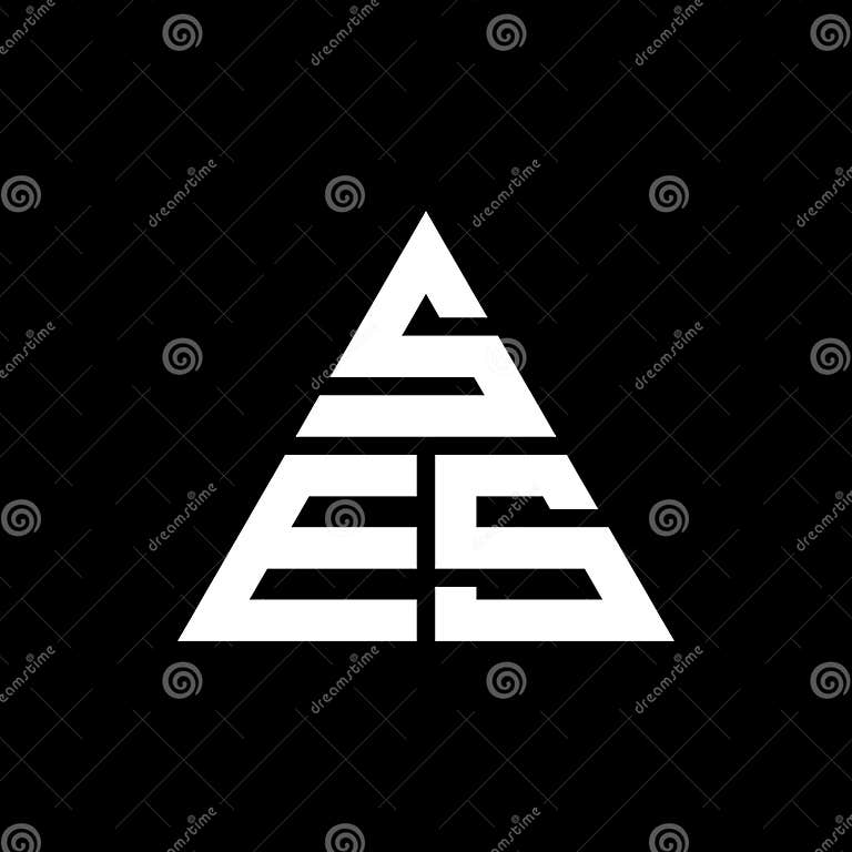 SES Triangle Letter Logo Design with Triangle Shape. SES Triangle Logo ...