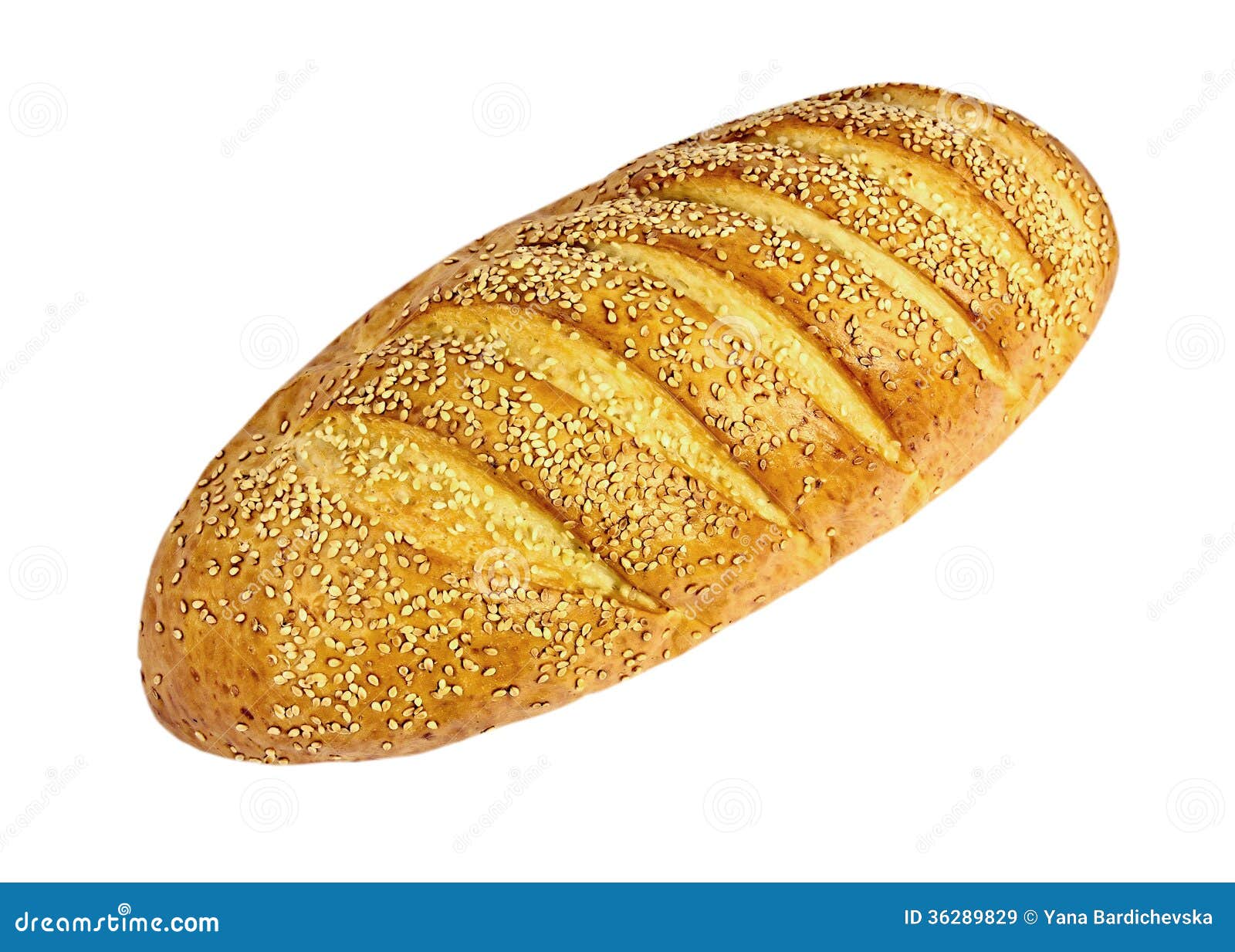 Sesam Decorated Loaf of Bread. Stock Image - Image of bakery, freshness ...