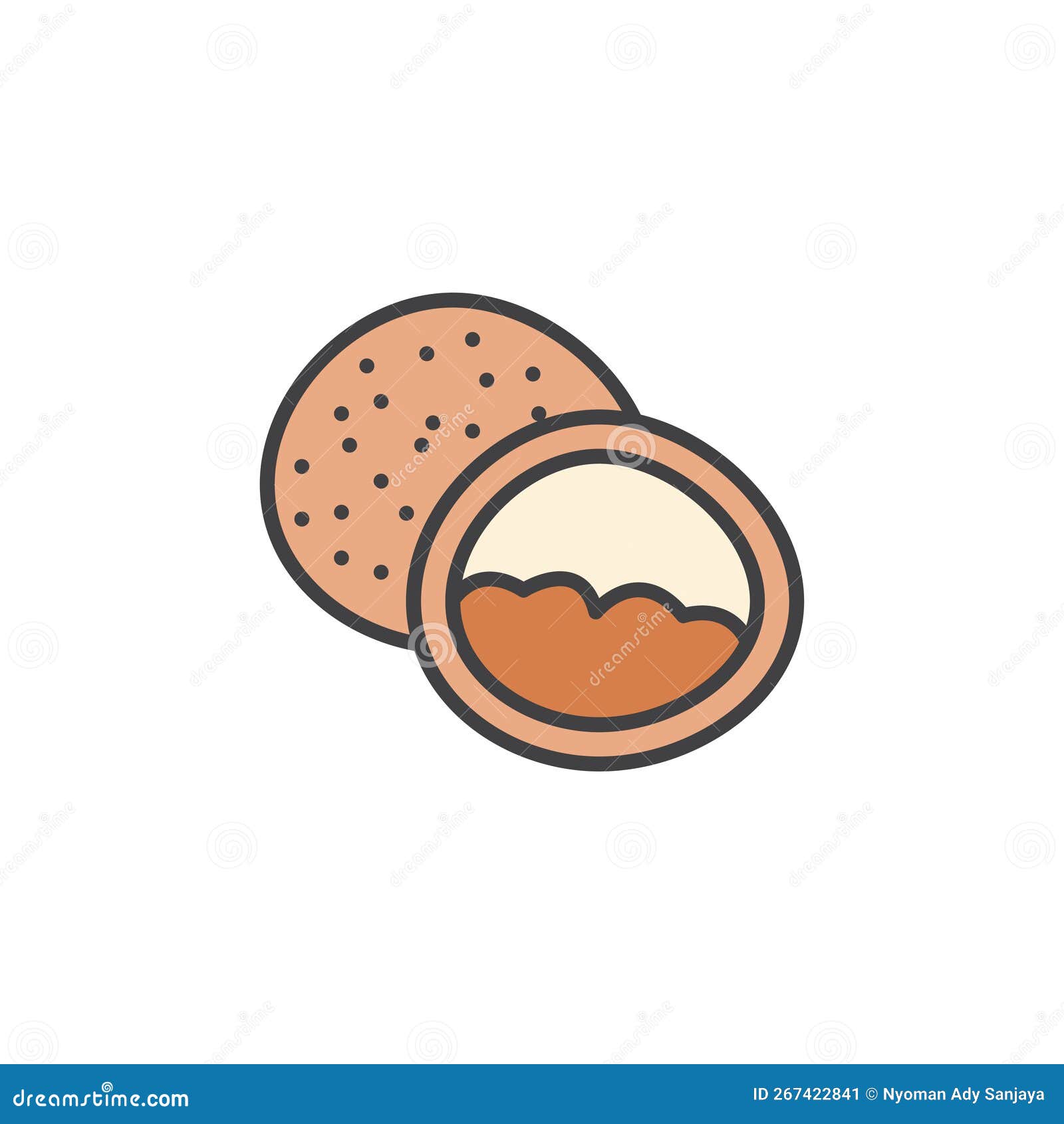 Sesame Balls Filled Color Icon Linear Style Sign For Mobile Concept And Web Design Stock Vector