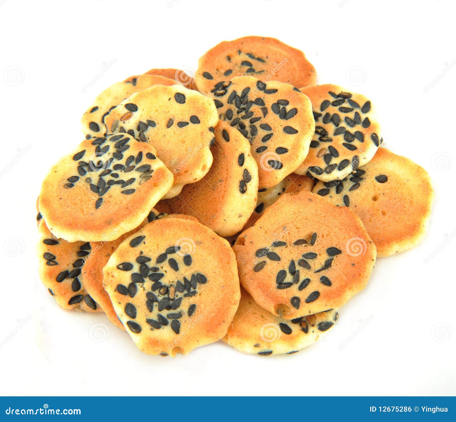 Sesame biscuit stock photo. Image of baked, round, homemade - 12675286