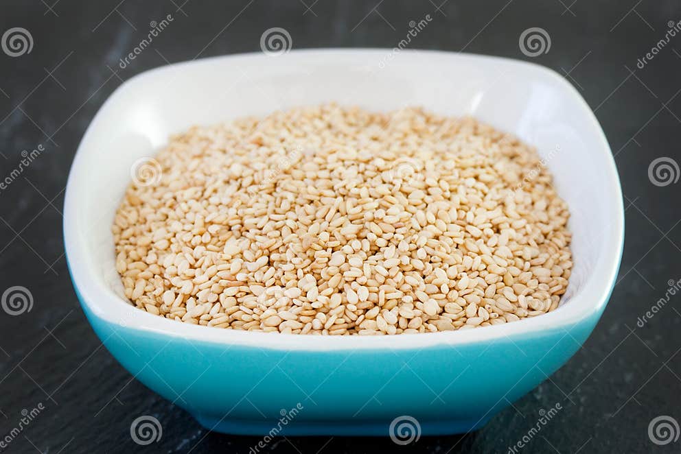 Sesame in bowl stock image. Image of healthy, natural - 34421249