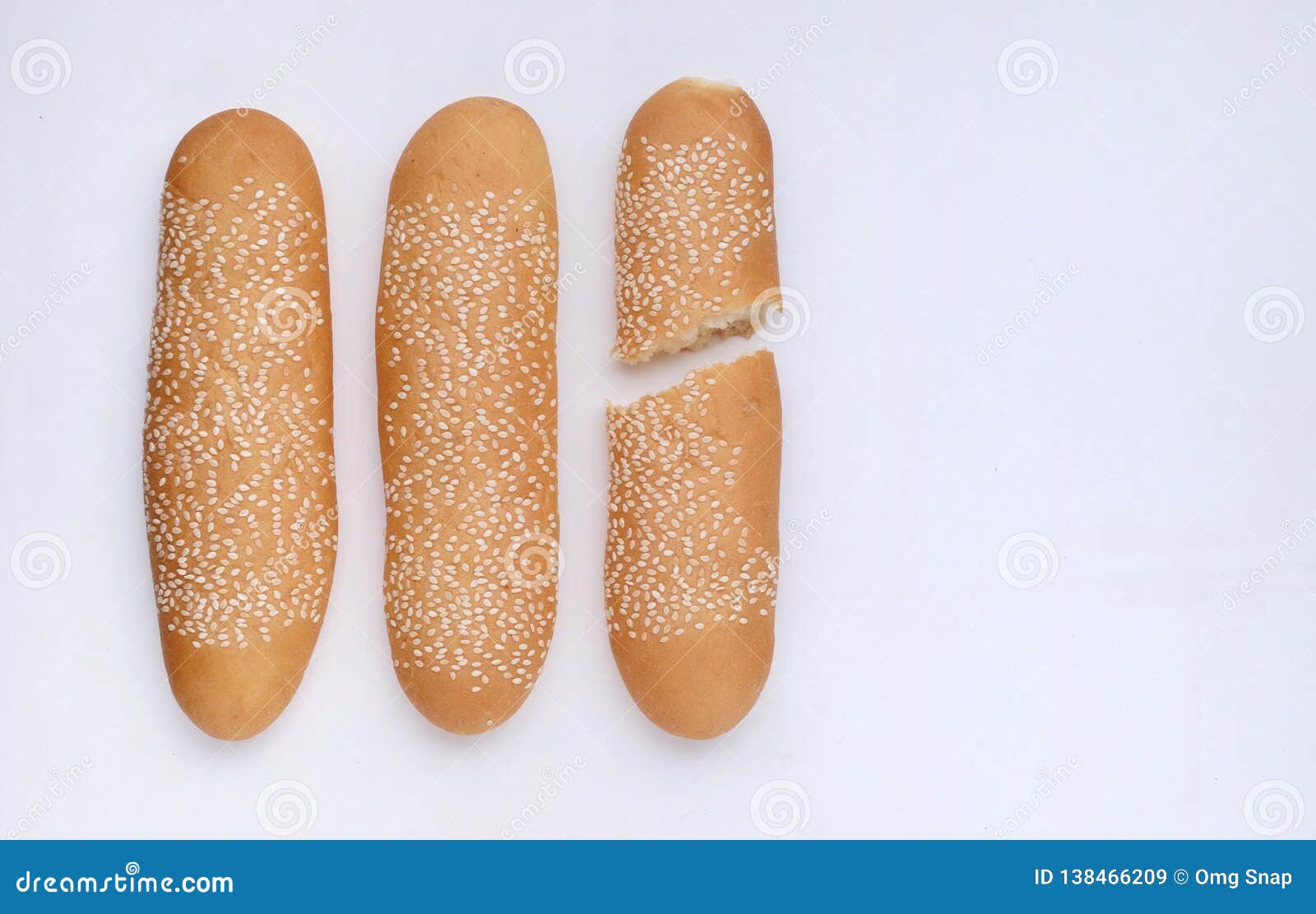 Sesame Bread on White Floor Stock Image - Image of brown, homemade ...