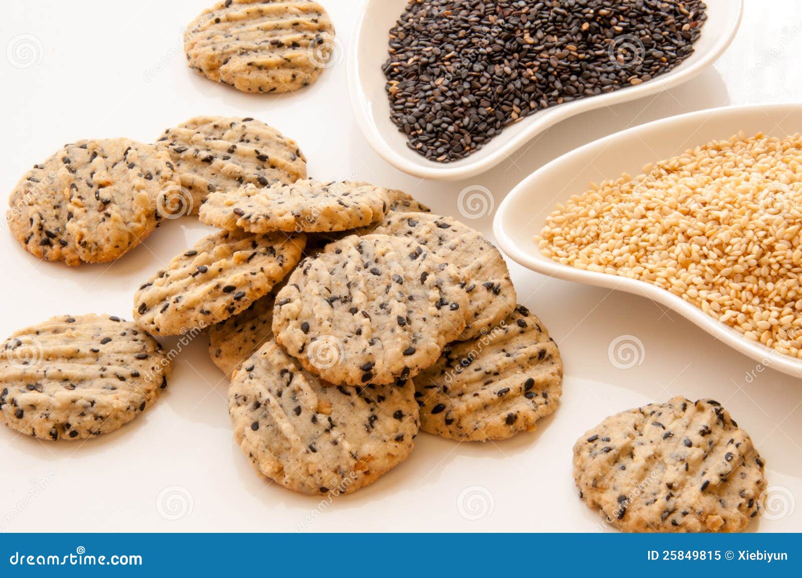 Sesame cookies stock image. Image of eating, baked, chip - 25849815