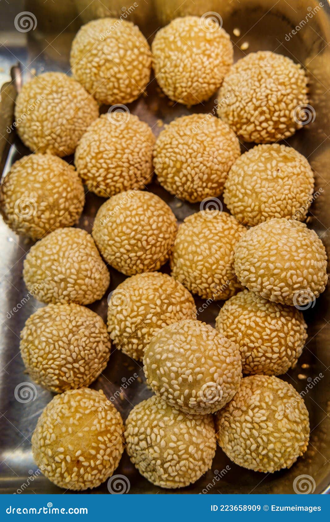 Sesame Dessert Donuts stock image. Image of cuisine - 223658909