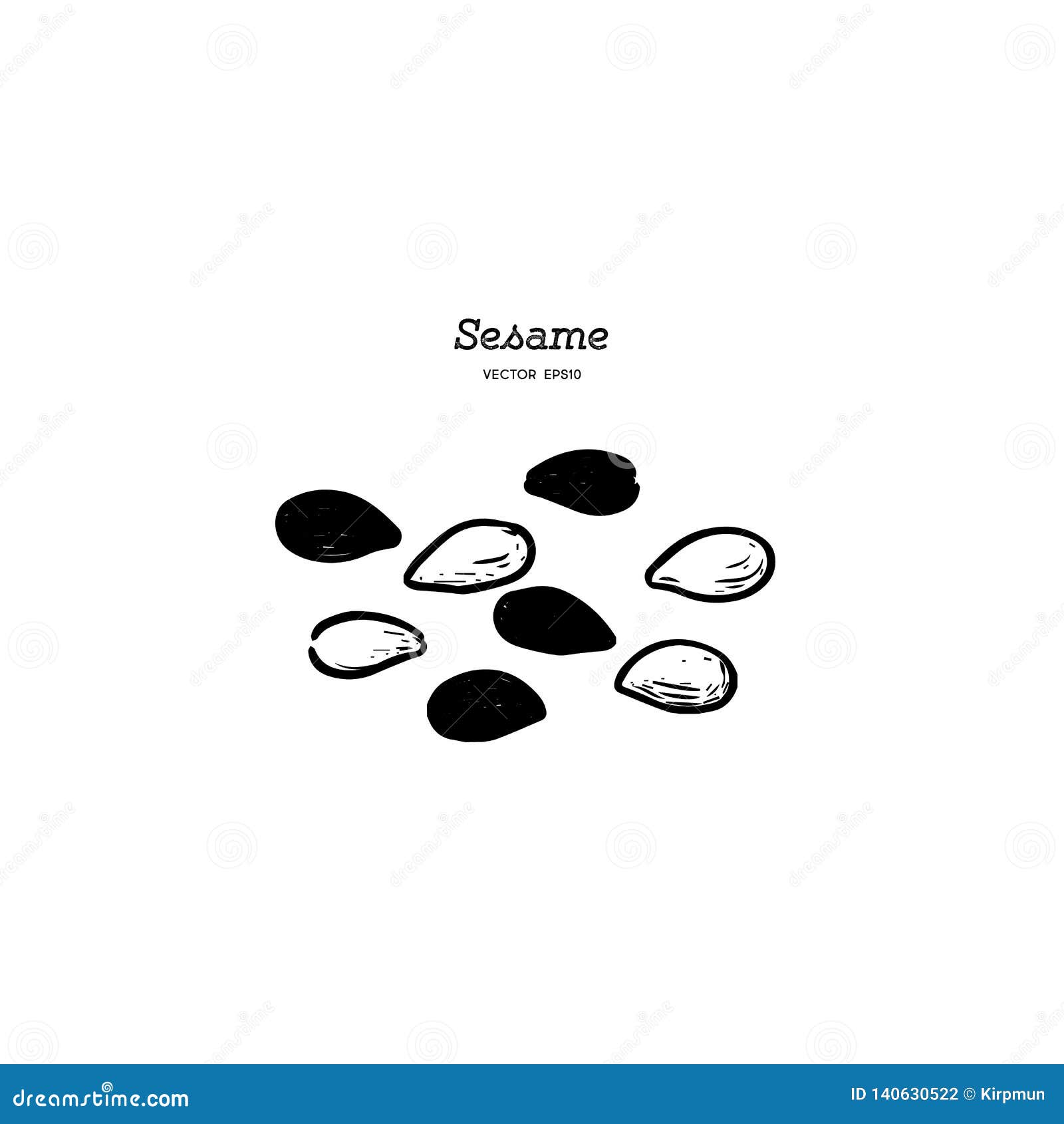 Sesame, Hand-painted Watercolor Set Royalty-Free Stock Image ...