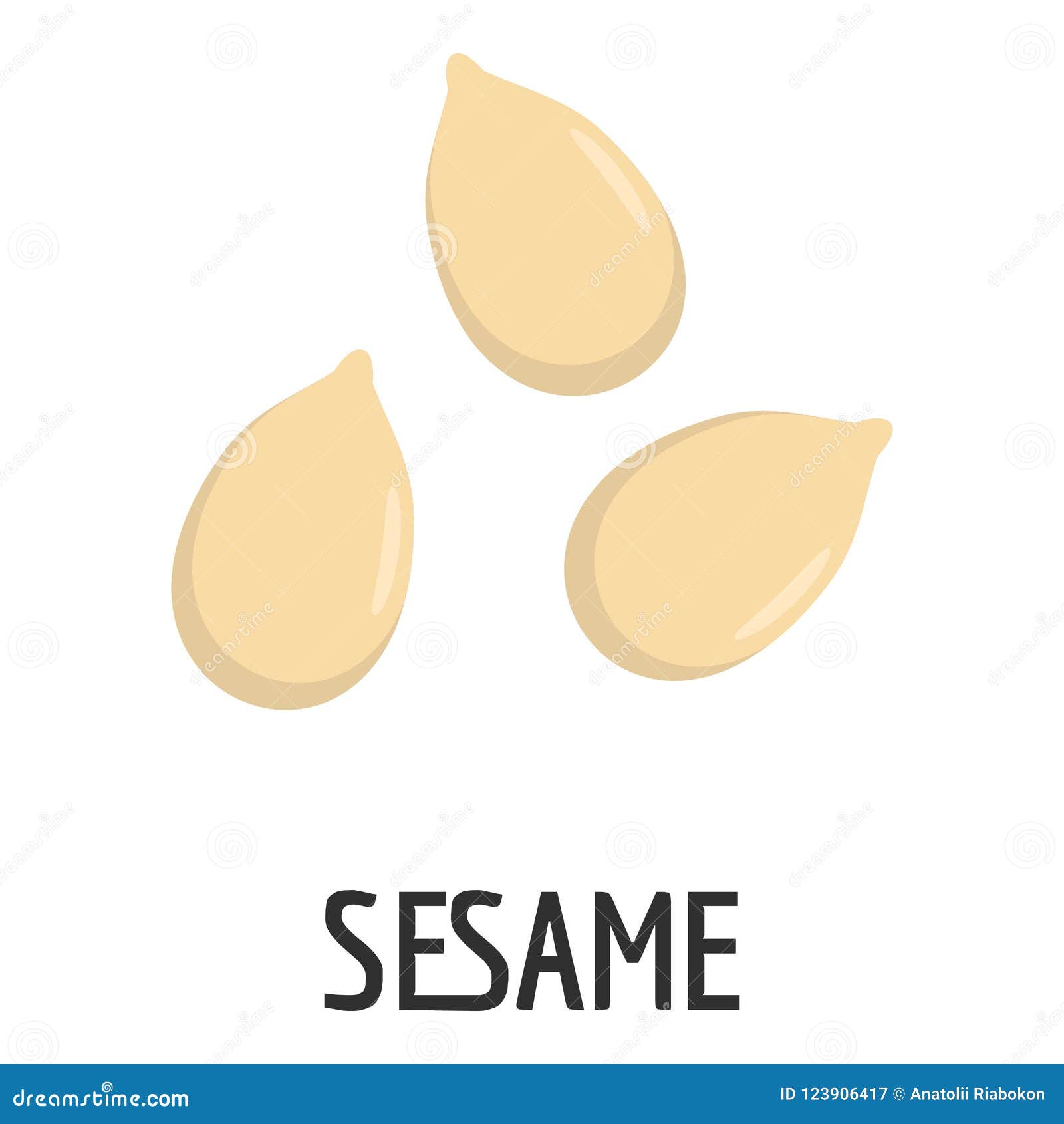 Sesame icon, flat style stock illustration. Illustration of culture ...