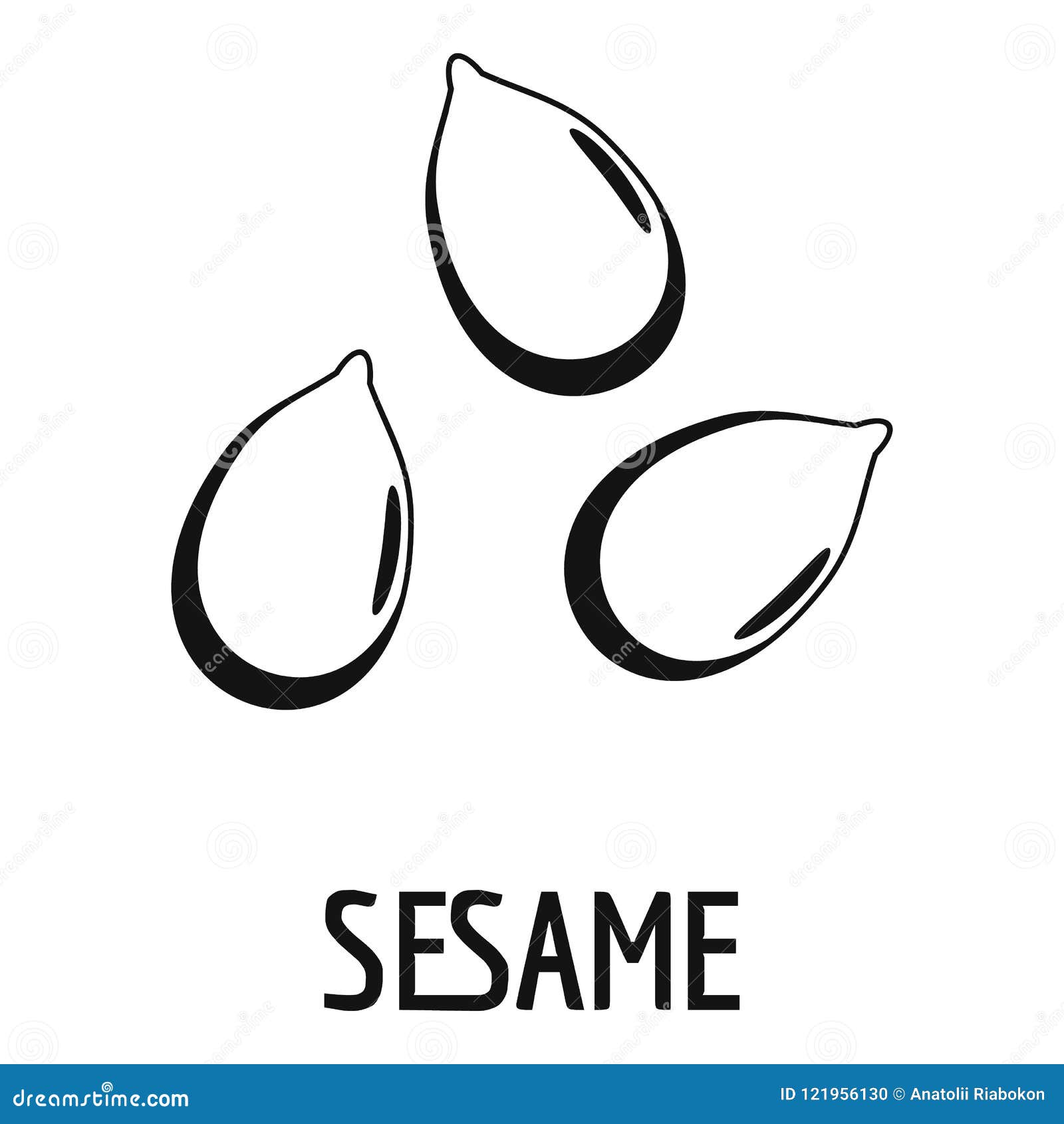 Sesame icon, simple style stock vector. Illustration of grain - 121956130