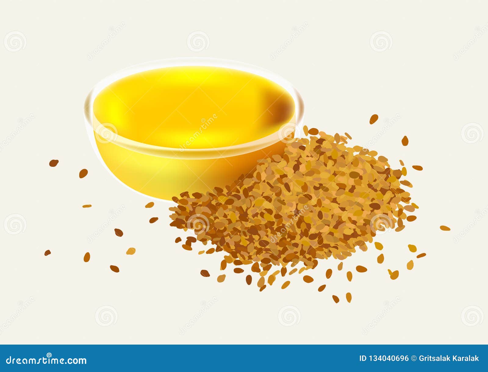Sesame Oil with Glasses Bowl Vector / Brown Stock Vector - Illustration ...