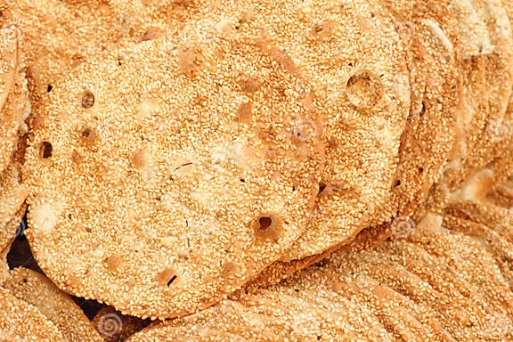 Sesame pancake stock photo. Image of sesames, background - 27023652