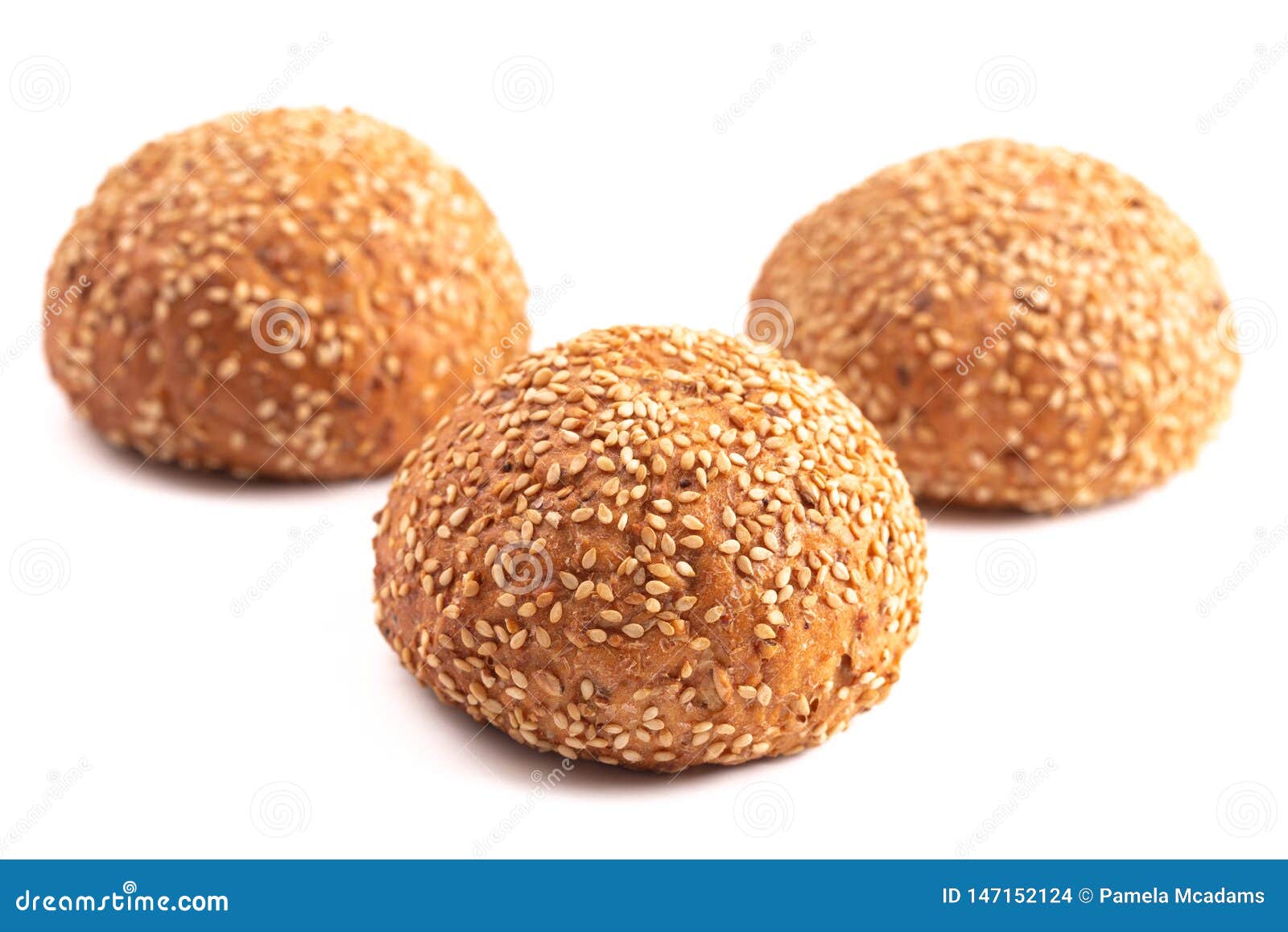Sesame Seed Rolls on a White Background Stock Photo - Image of wheat ...