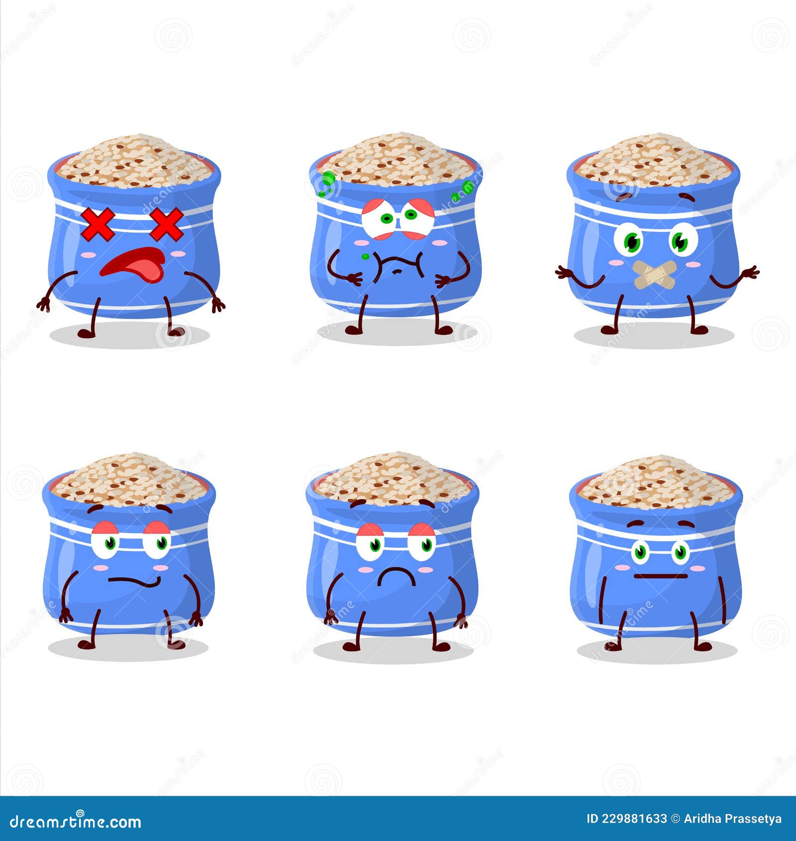 Sesame Seeds Cartoon Character with Nope Expression Stock Vector ...