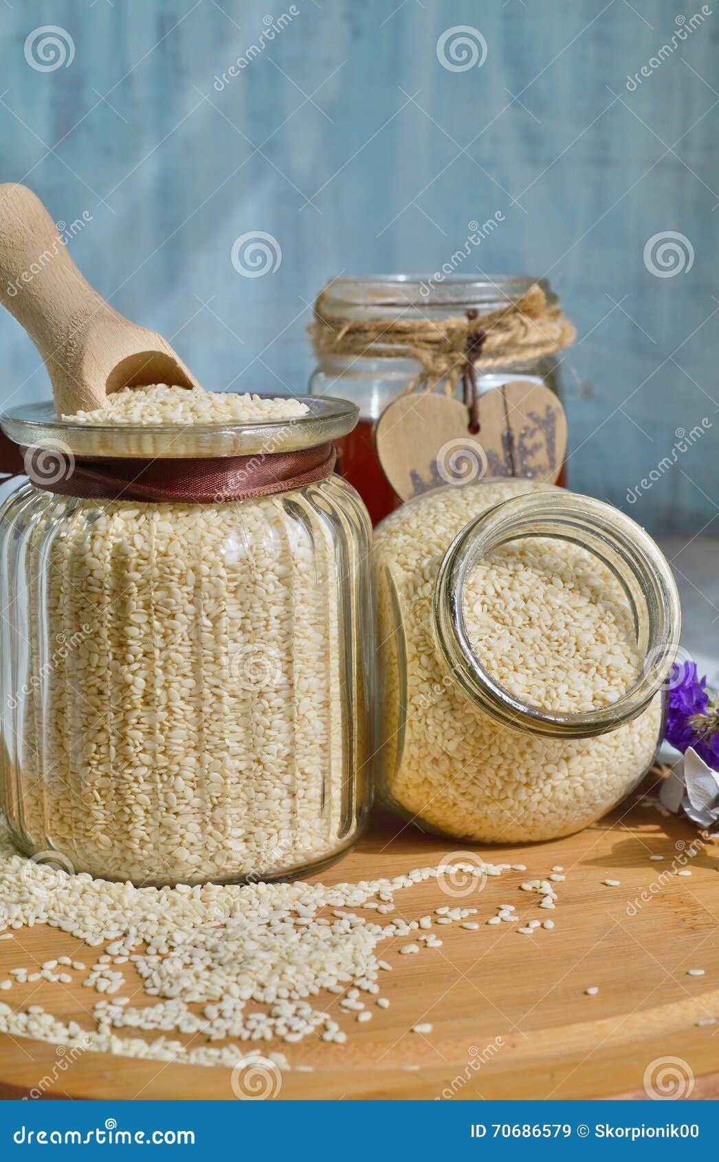 Sesame seeds in a jar stock image. Image of baking, nature - 70686579