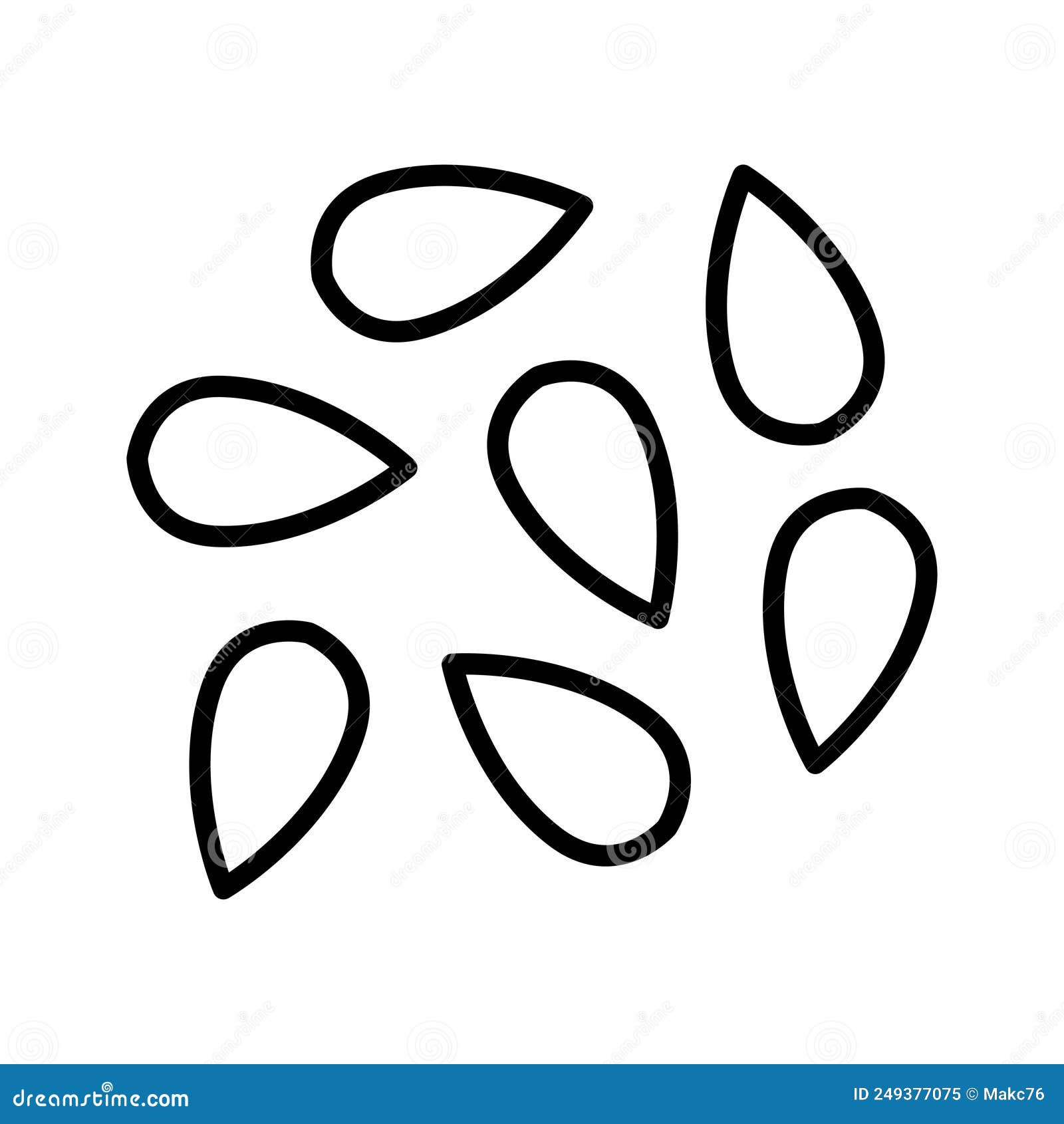 Sesame Seeds Line Icon. Black Sesame Stock Vector - Illustration of ...