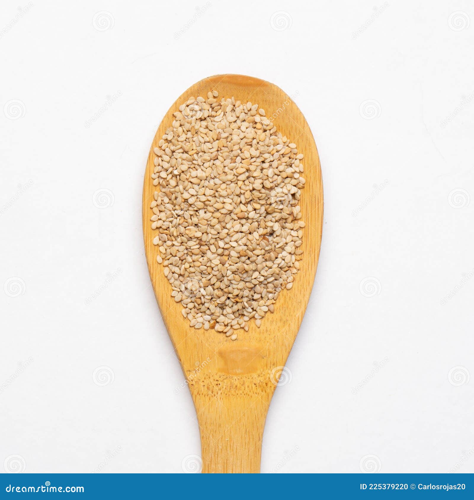 Sesame Seeds in a Spoon on White Background Stock Photo - Image of ...