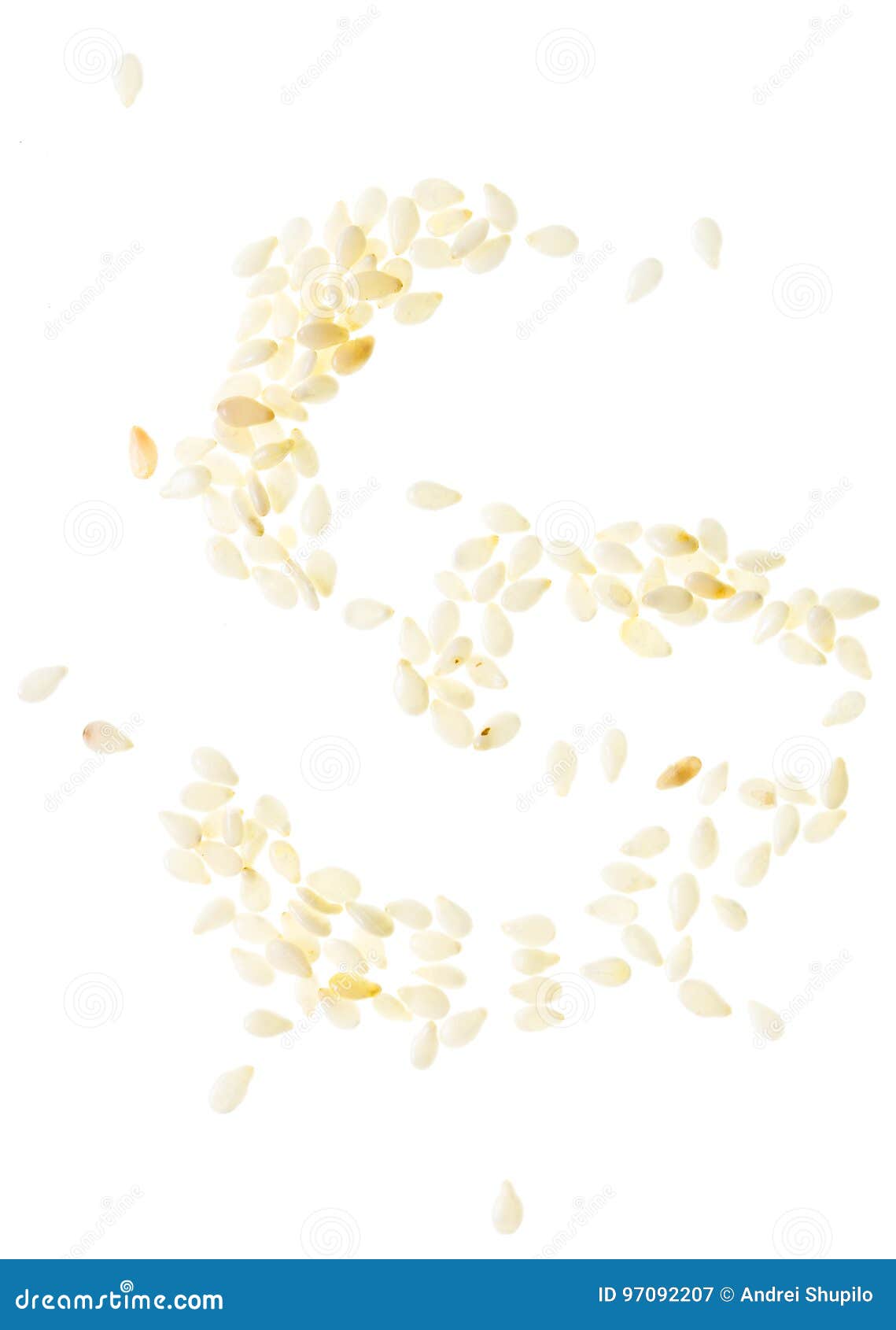 Sesame Seeds on White Background Stock Image - Image of healthy, macro ...