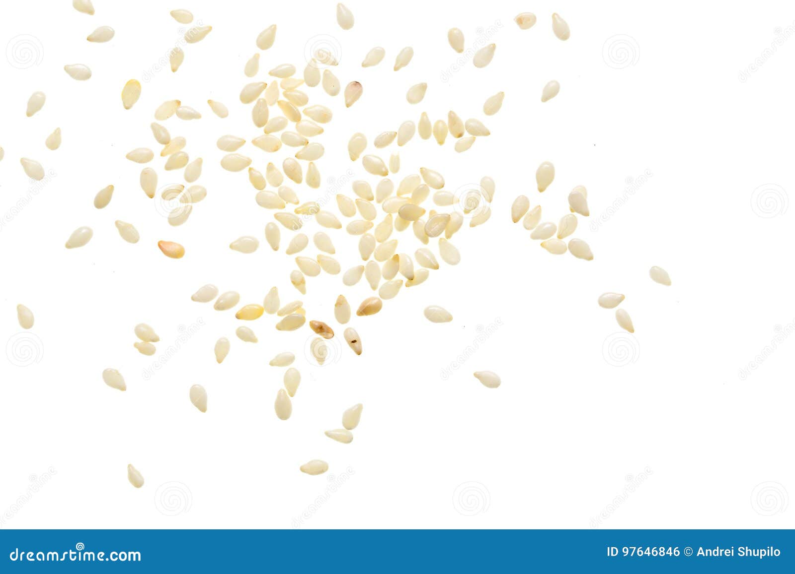 Sesame Seeds on White Background Stock Photo - Image of brown, food ...