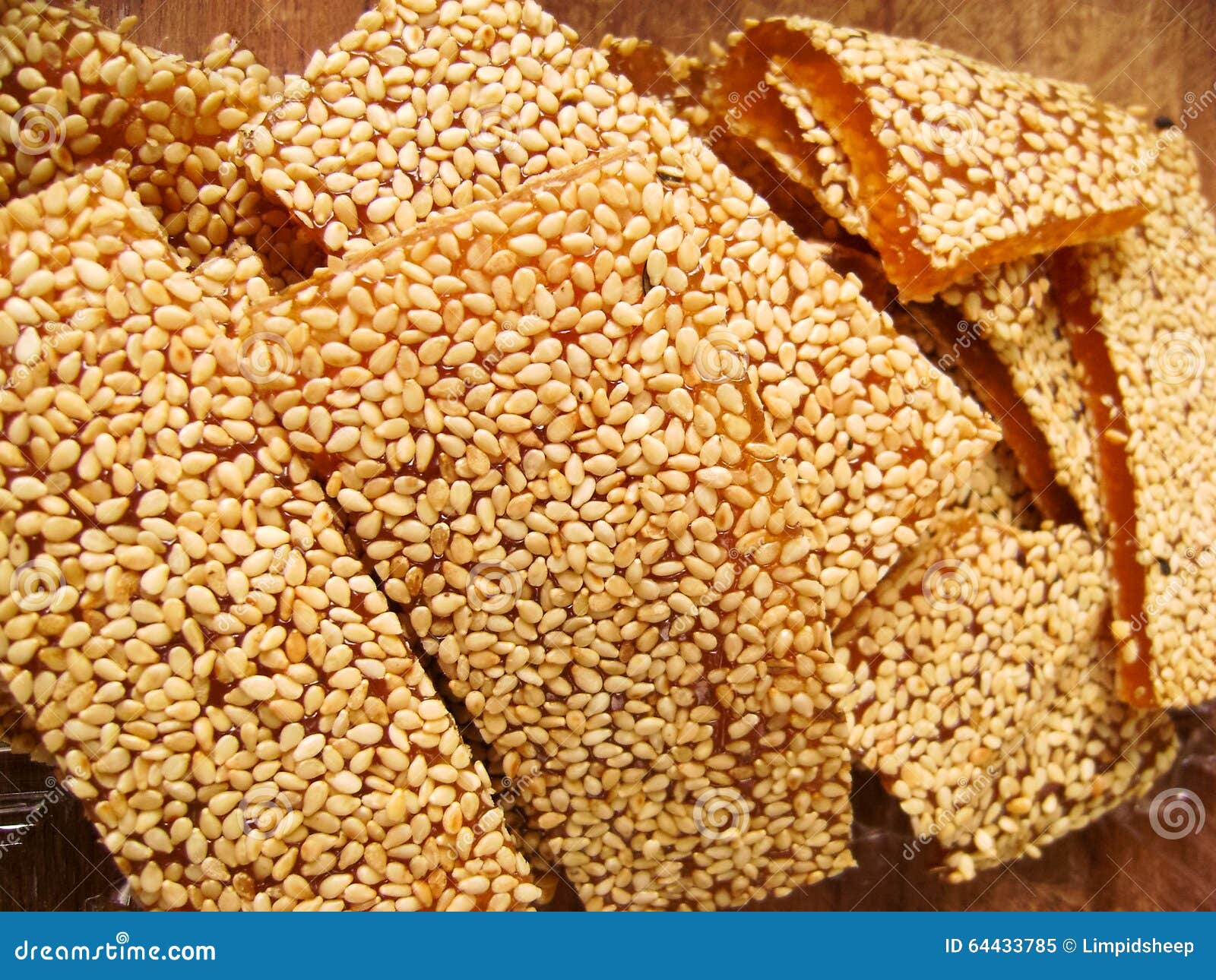 Sesame Sticky Candy Bar Snack Stock Image - Image of golden, sesame ...