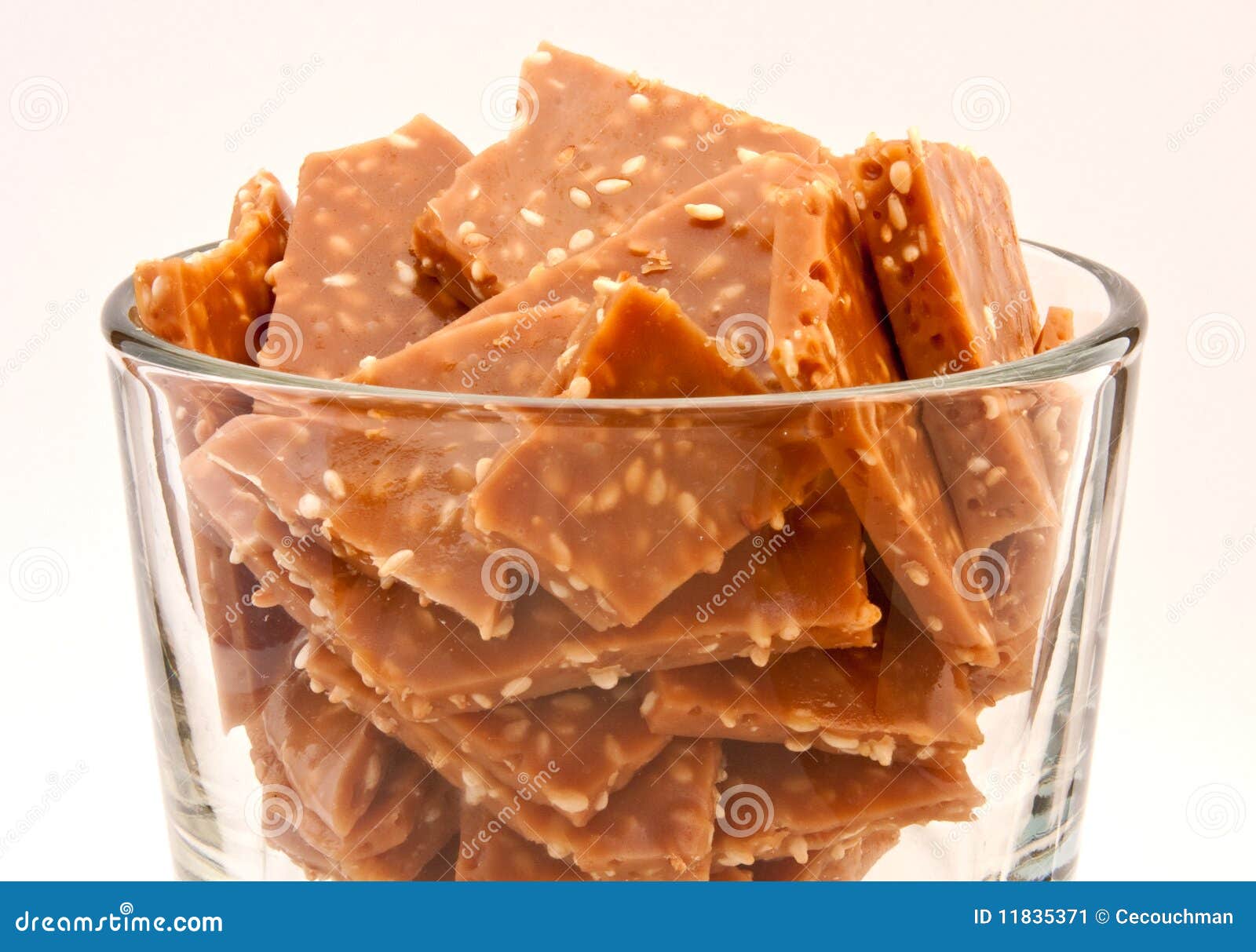 Sesame Toffee in a Clear Dish Stock Image - Image of clear, dish: 11835371