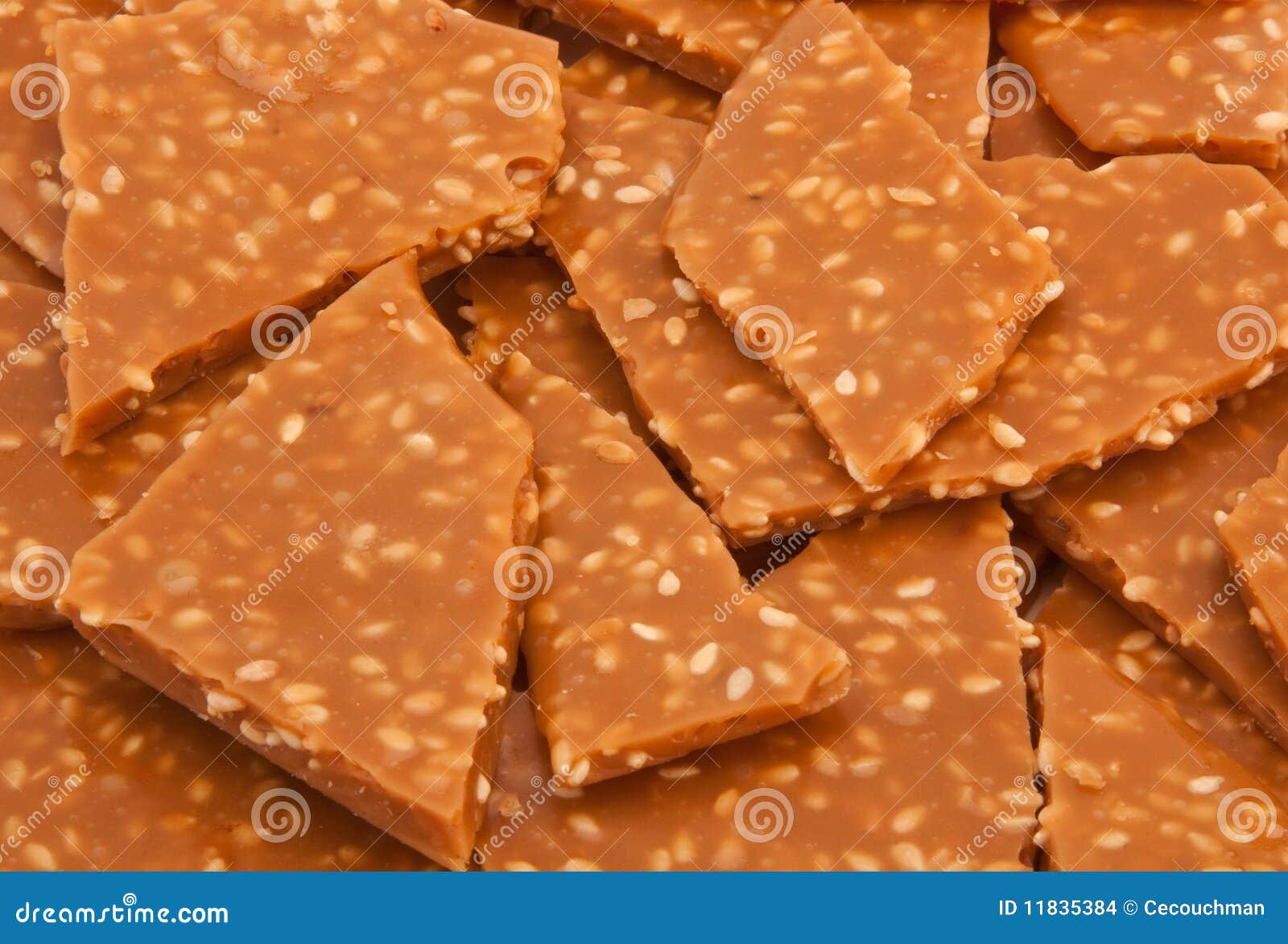 Sesame Toffee Closeup stock photo. Image of seeds, toffee - 11835384