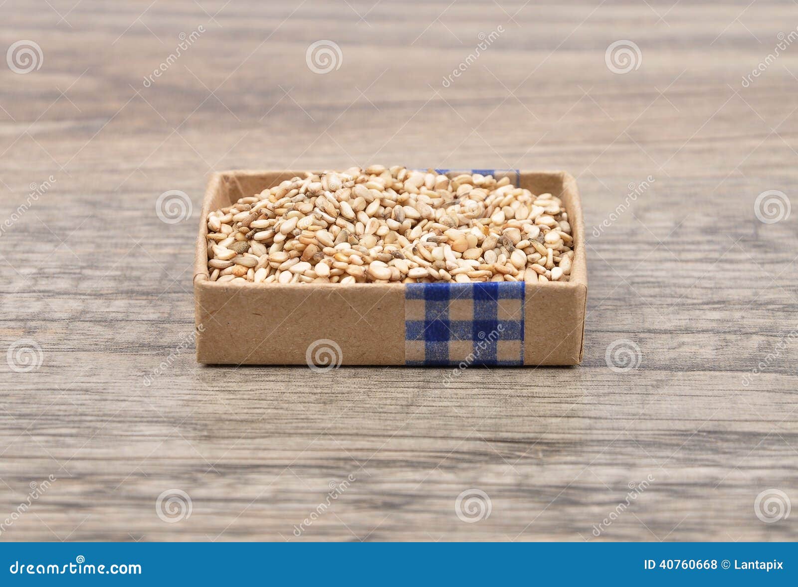 Sesame on wood stock photo. Image of cardboard, rustic - 40760668