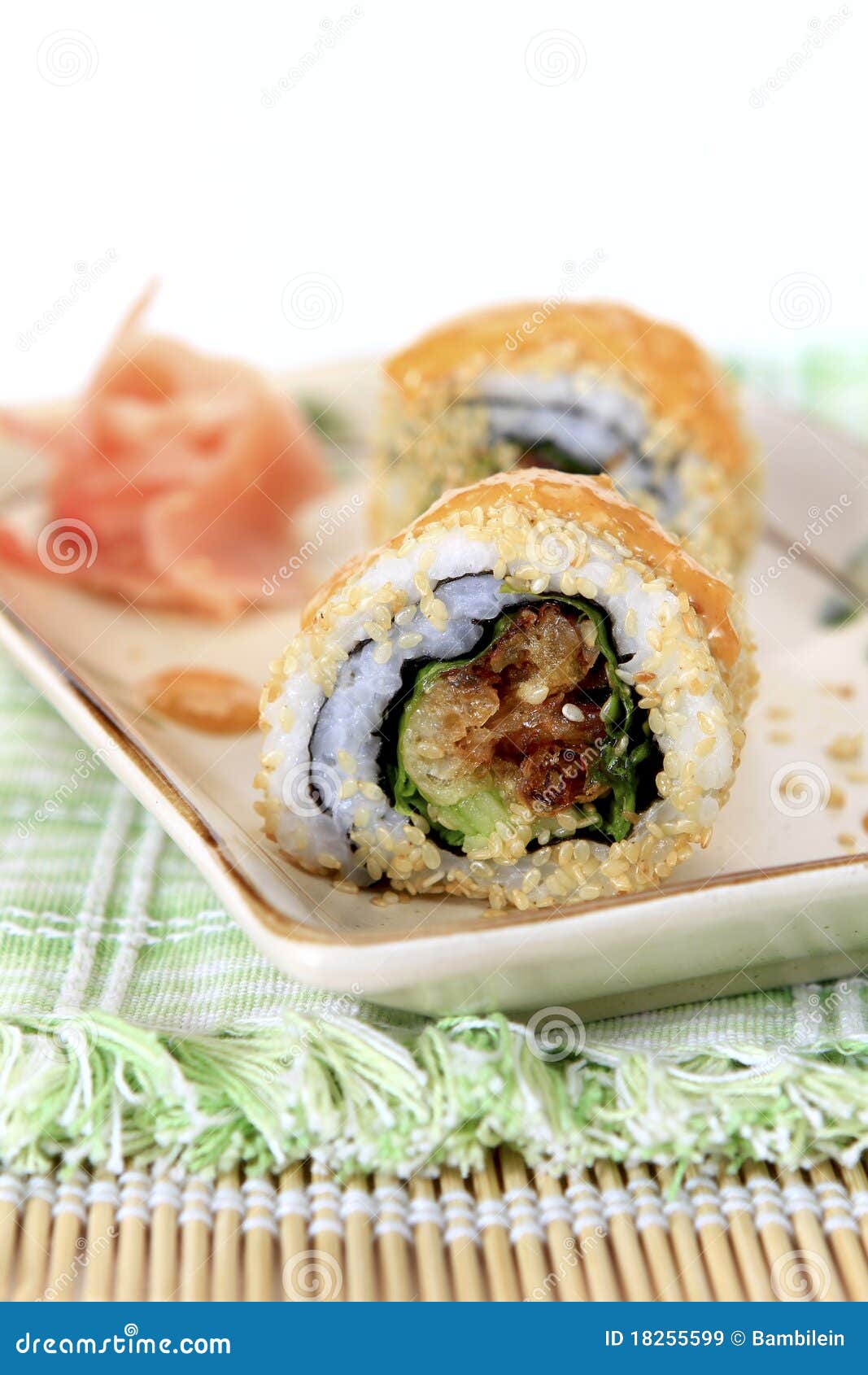 Sesami Roll stock image. Image of asian, sushi, cuisine - 18255599