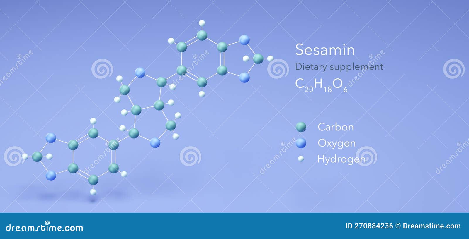 Sesamin Molecule, Molecular Structures, Dietary Supplement, 3d Model ...
